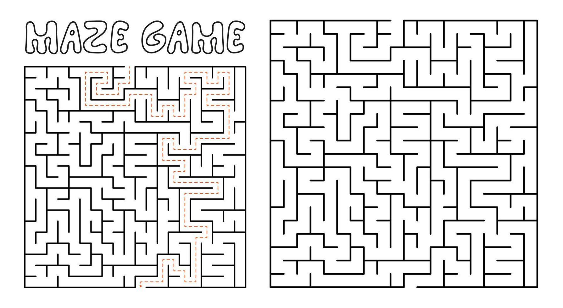 Maze game for kids. Complex Maze puzzle with solution 8718573 Vector Art at Vecteezy