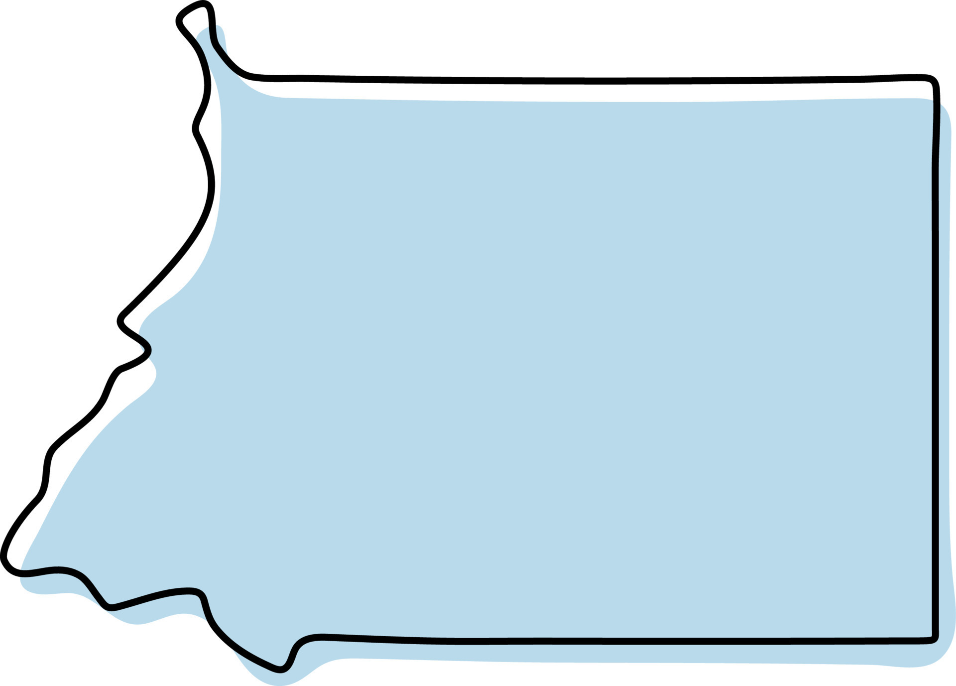Stylized Simple Outline Map Of Equatorial Guinea Icon Blue Sketch Map