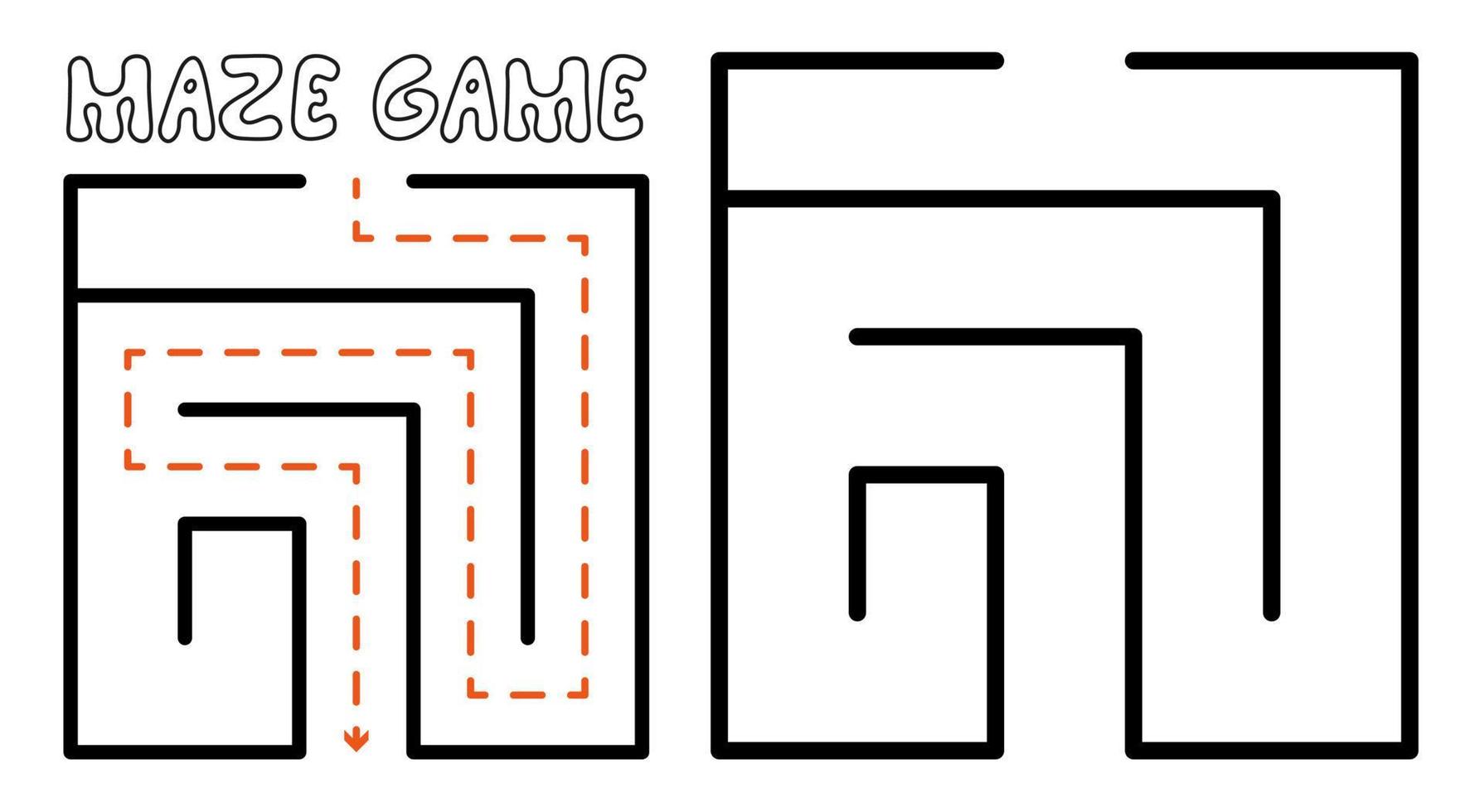 Maze game for kids. Simple Maze puzzle with solution 8723978 Vector Art ...