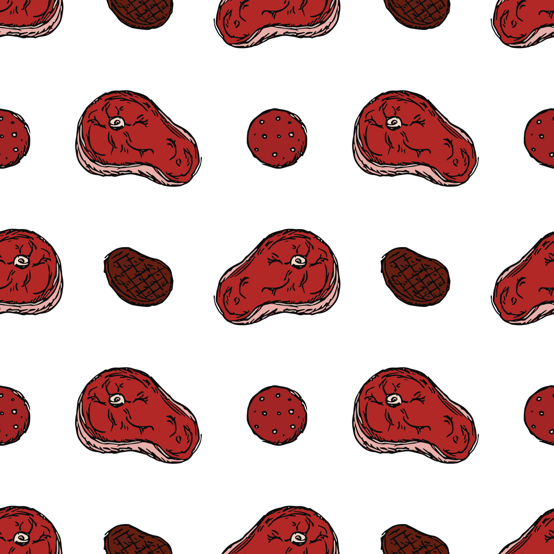 Seamless Meat Pattern 8724465 Vector Art At Vecteezy