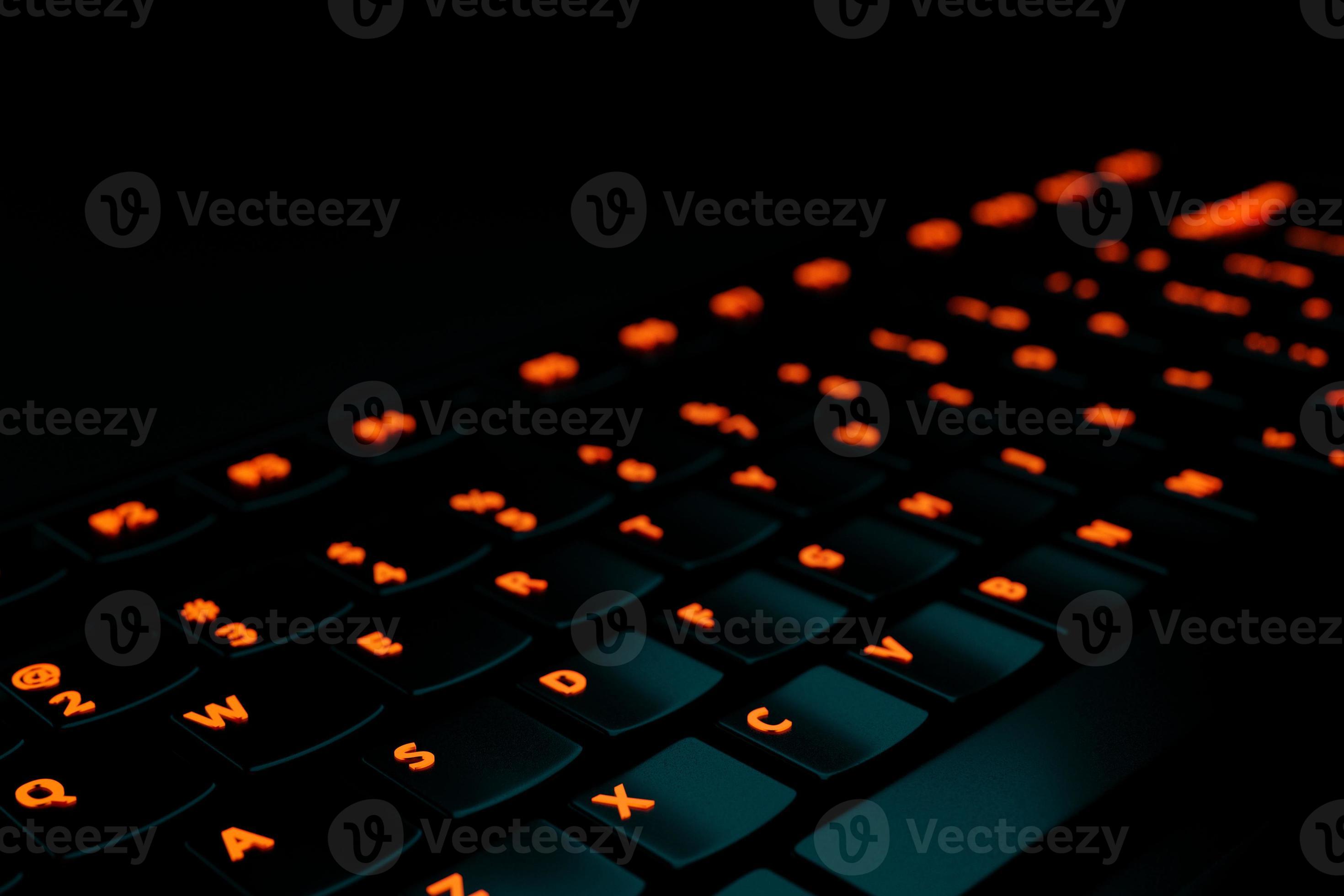 3d illustration, gaming keyboard with LED backlit. Realistic computer ...