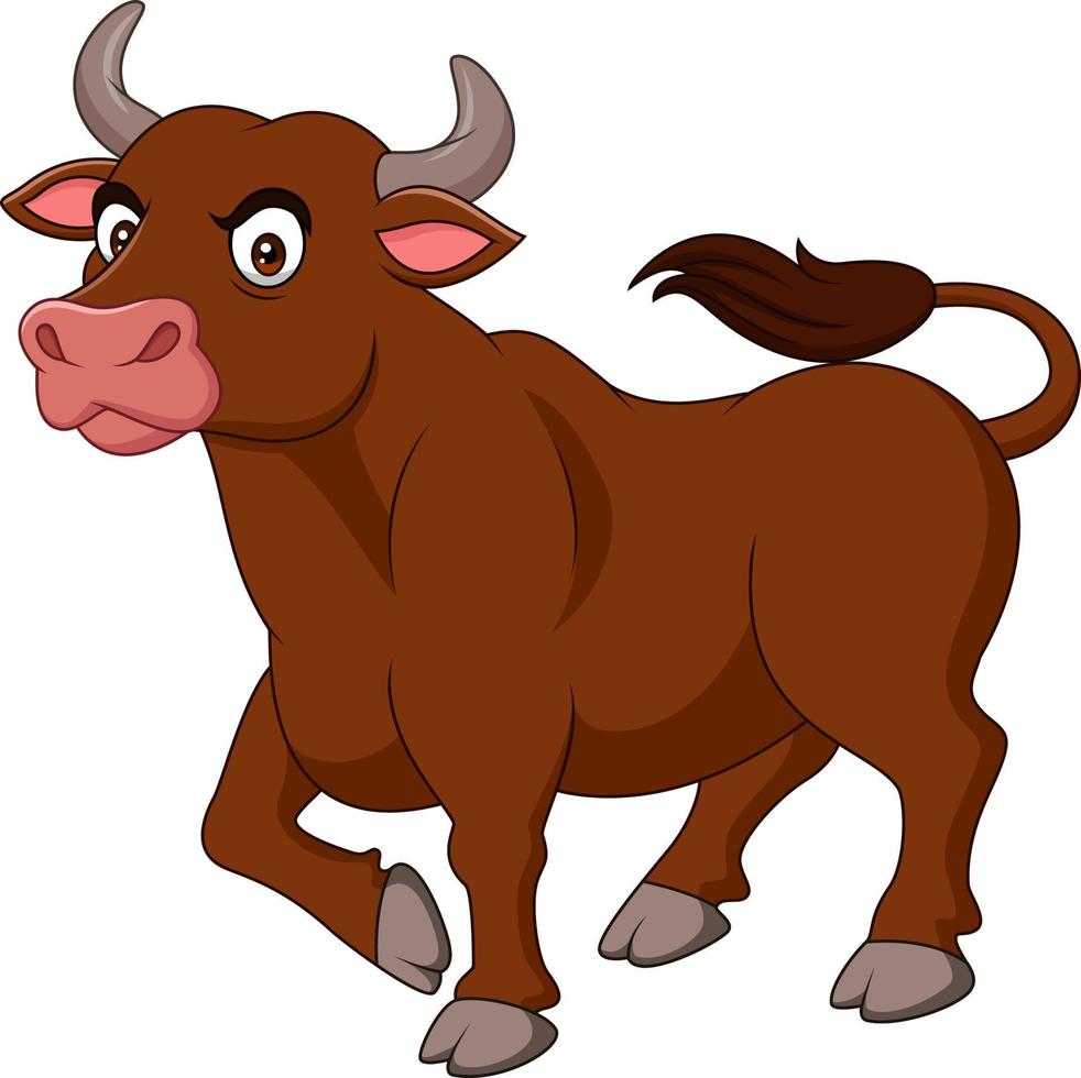 Caricatura Enojado Toro Aislado Blanco Plano De Fondo 8733339 Vector En Vecteezy