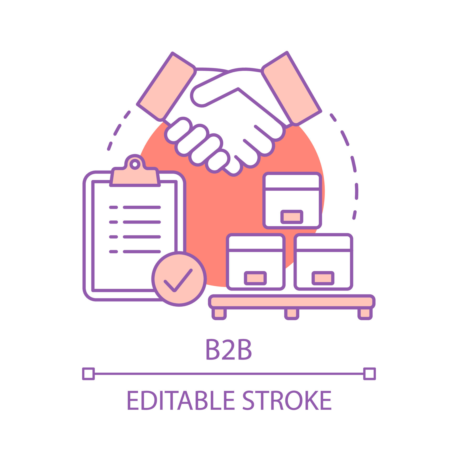 B2B concept icon. Commercial relationship idea thin line illustration ... B2B concept icon. Commercial relationship idea thin line illustration ...