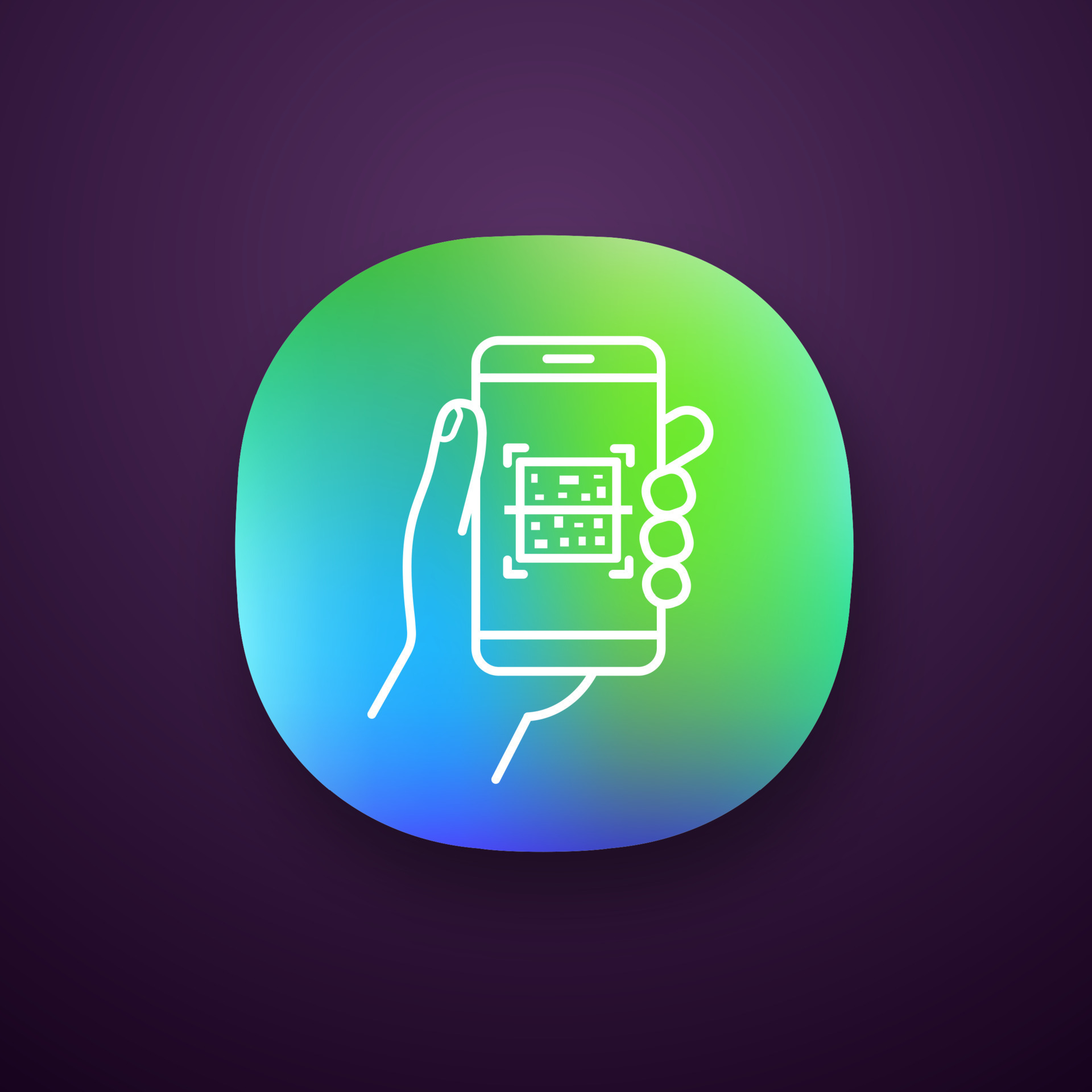 Qr Code Smartphone Scanner App Icon Ui Ux User Interface Quick Response Code Matrix Barcode
