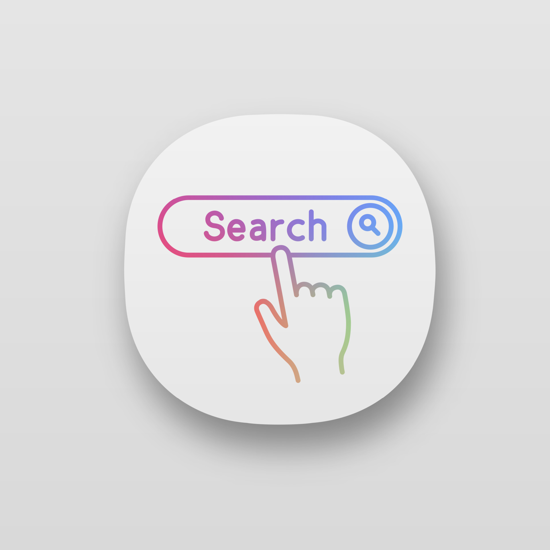 Search Button Click App Icon Internet Surfing Hand Pressing Find Button Ui Ux User Interface