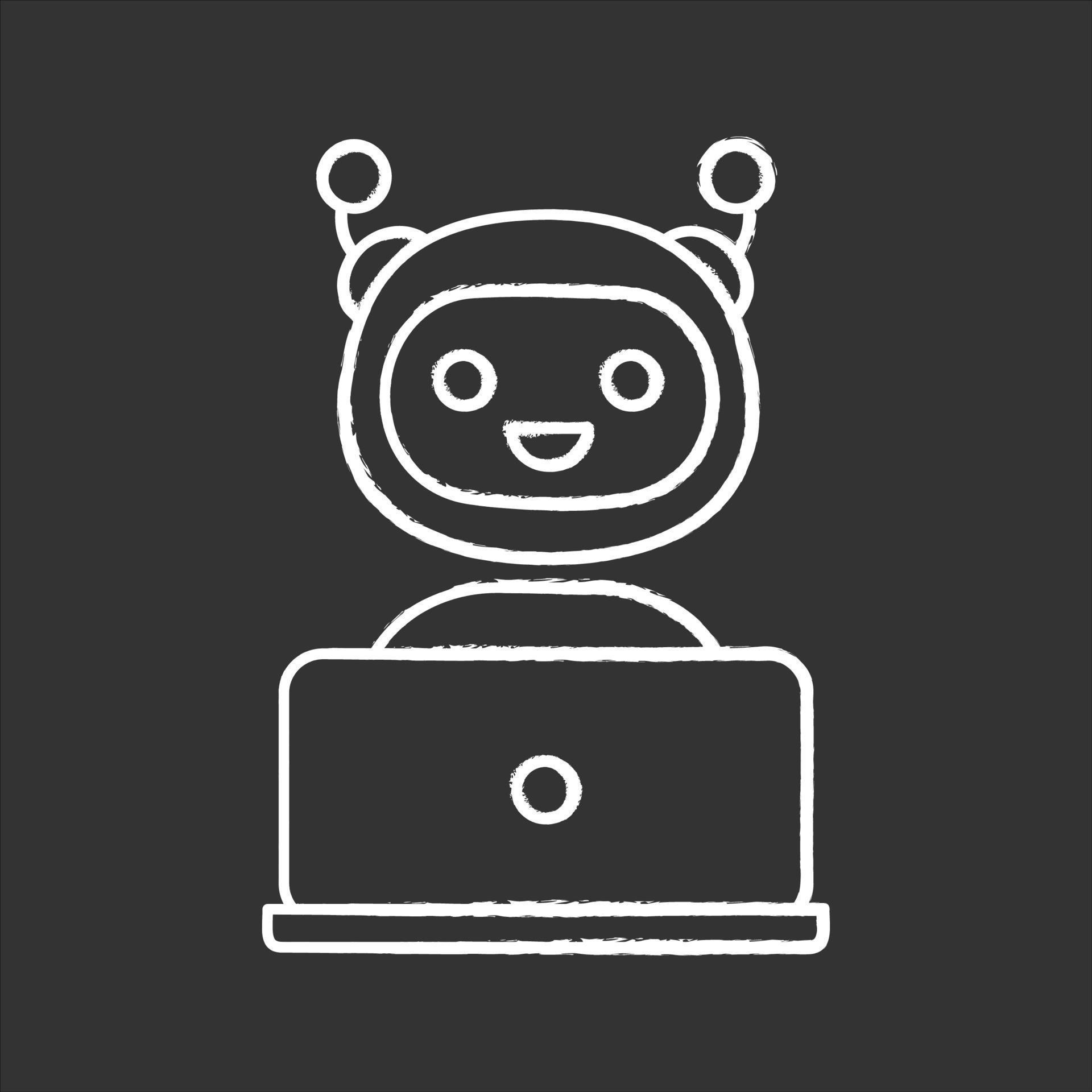 Chatbot Chalk Icon Chat Bot Artificial Conversational Entity Virtual Assistant Digital