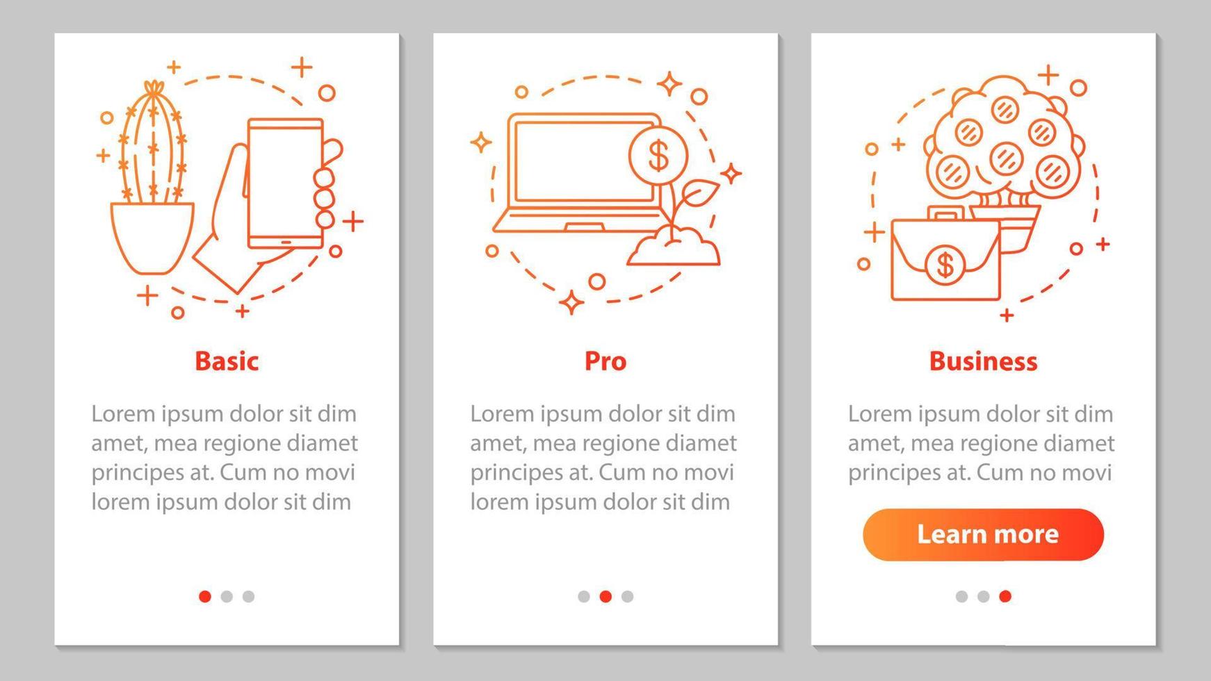 Business Development Onboarding Mobile App Page Screen With Linear