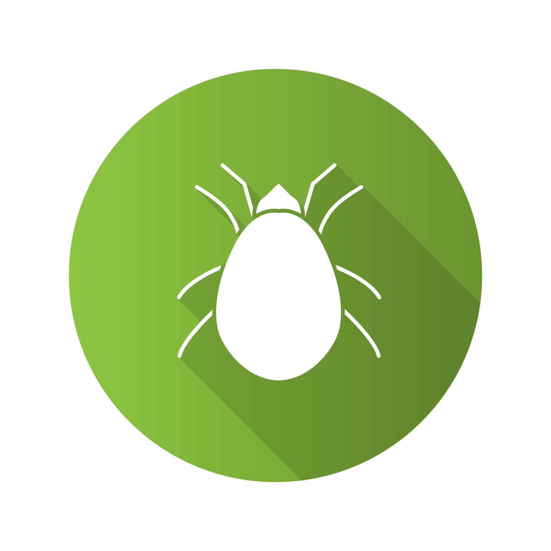 Mite Flat Design Long Shadow Glyph Icon Acari Vector Silhouette
