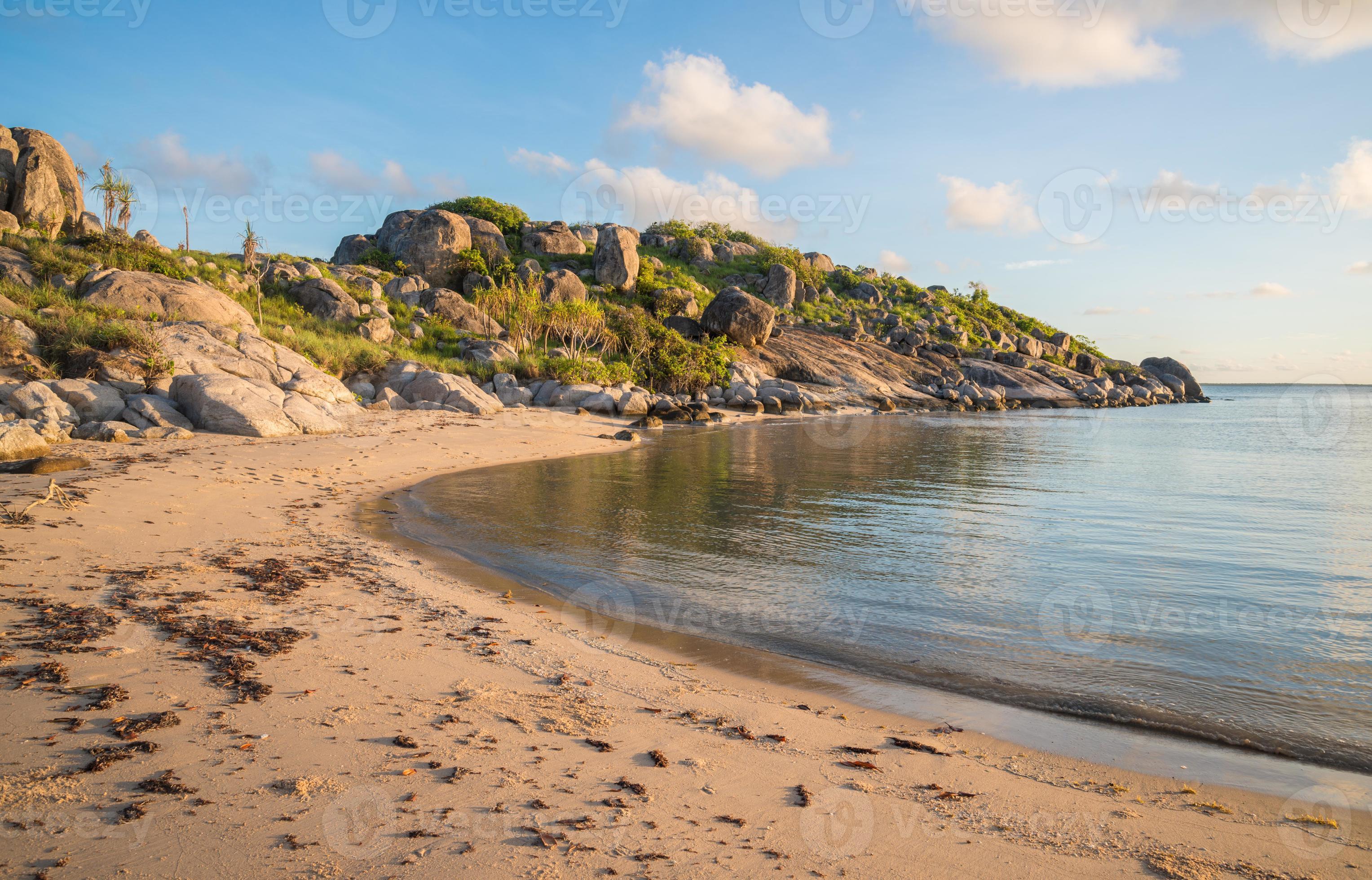 Sunrise at East Woody island the famous beach of Nhulunbuy town of Gove Peninsula, Northern ...