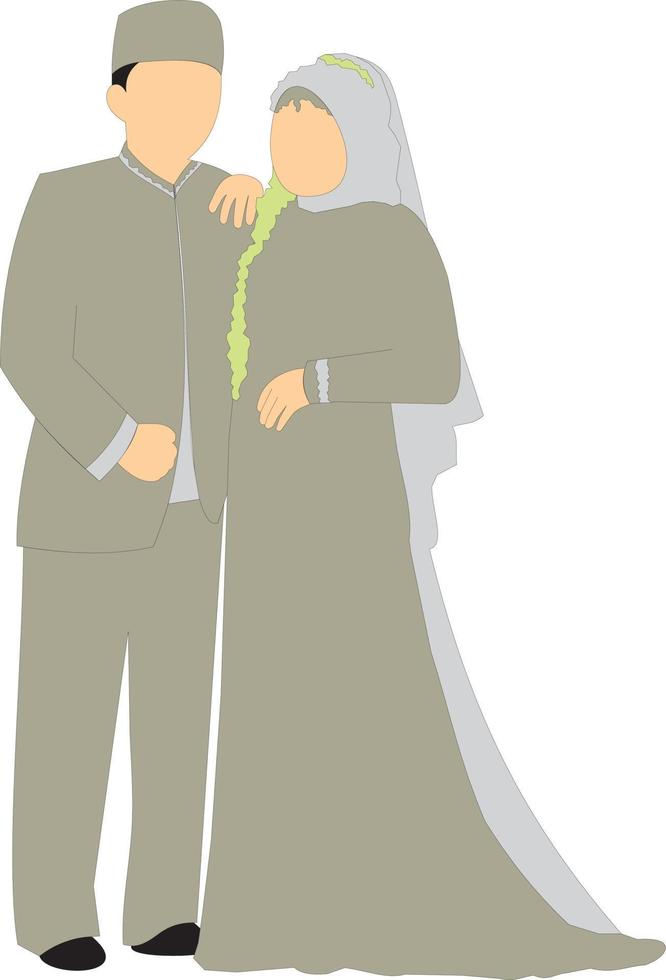 Muslim wedding couple 8759267 Vector Art at Vecteezy