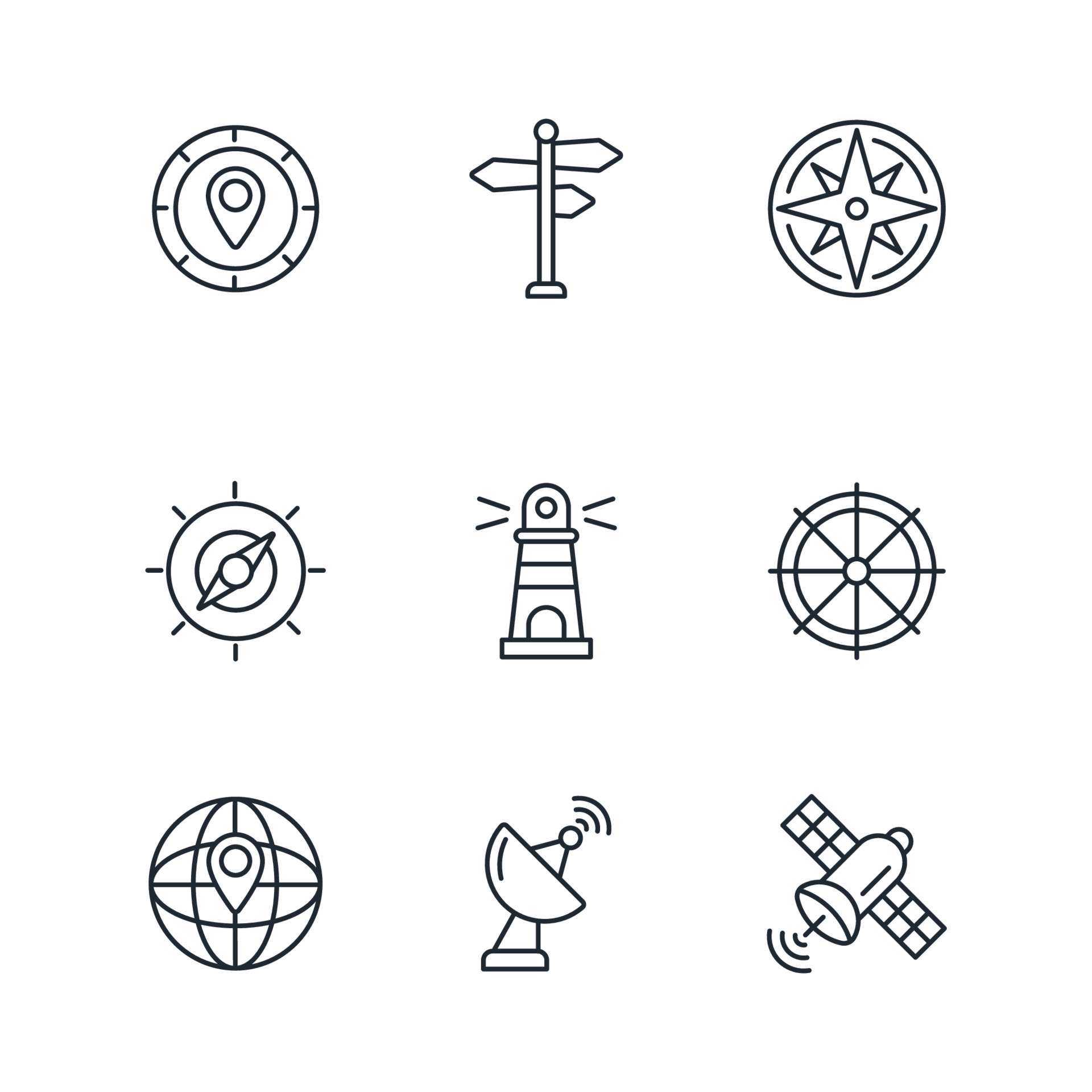 navigation icons set . navigation pack symbol vector elements for ...