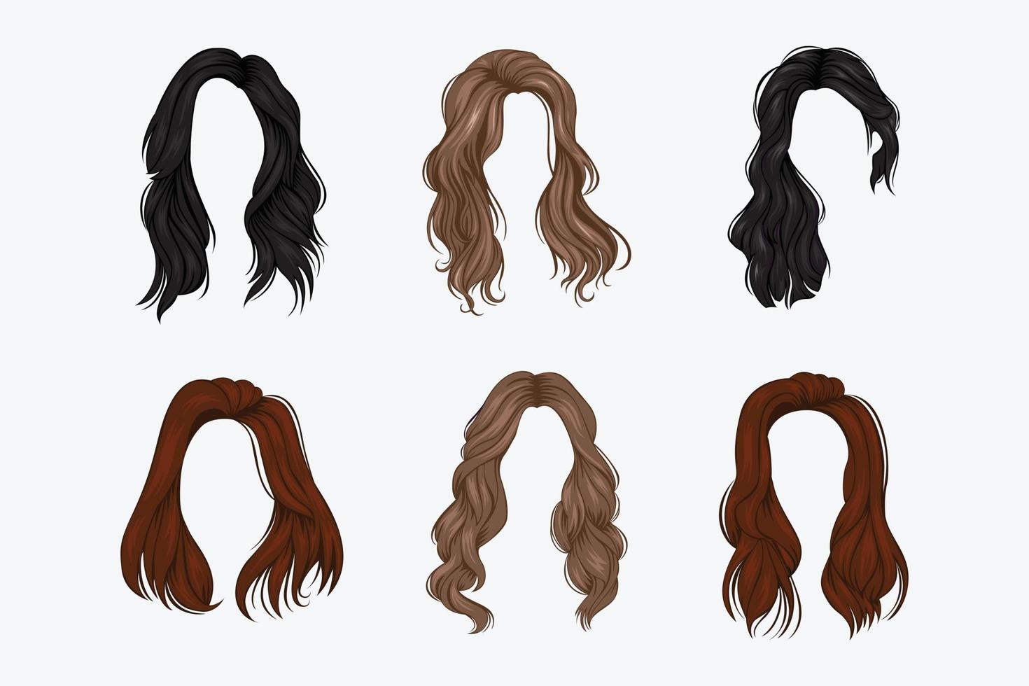 Set Of Variety Women Hairstyles 8766066 Vector Art At Vecteezy