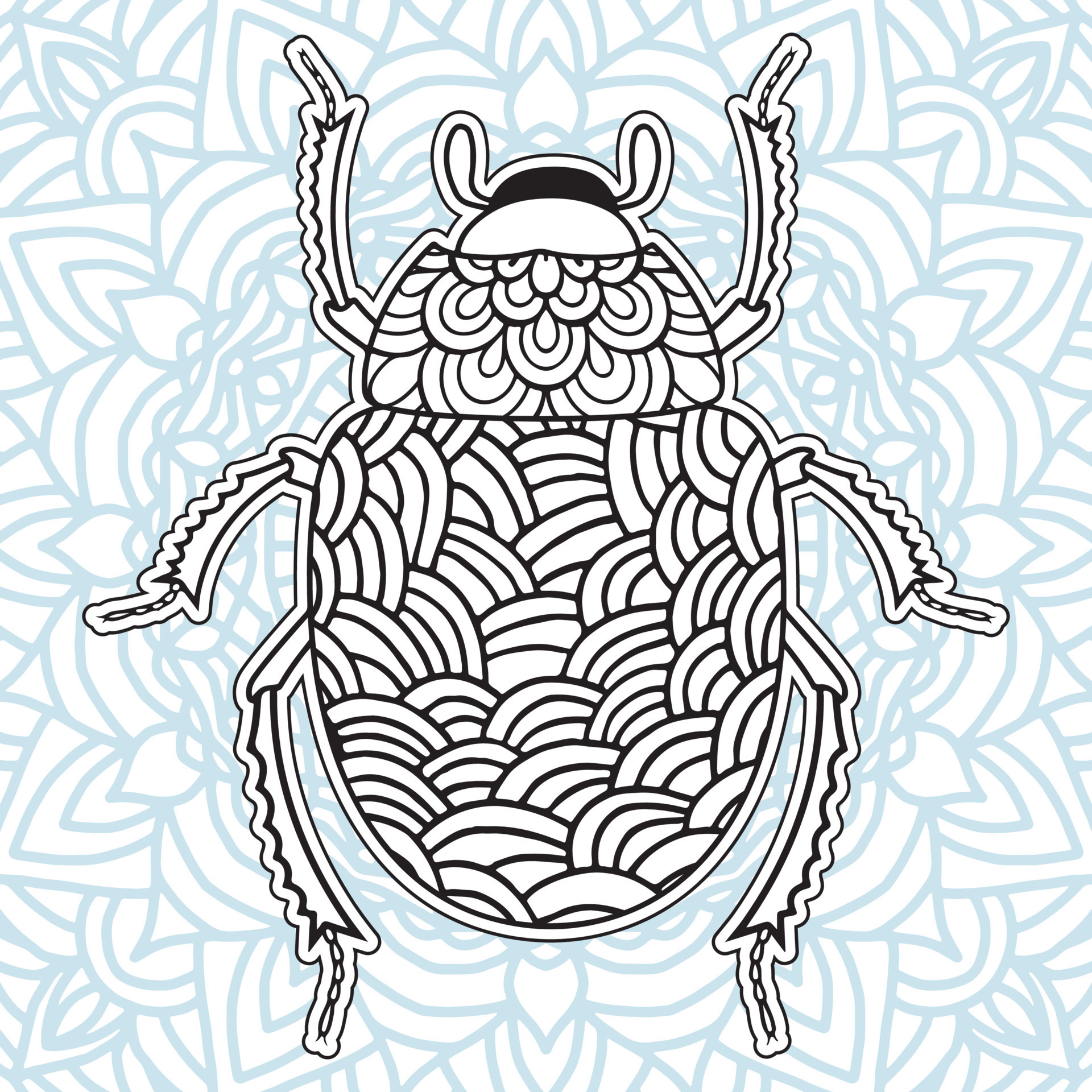 Insect Mandala coloring pages. 8772100 Vector Art at Vecteezy