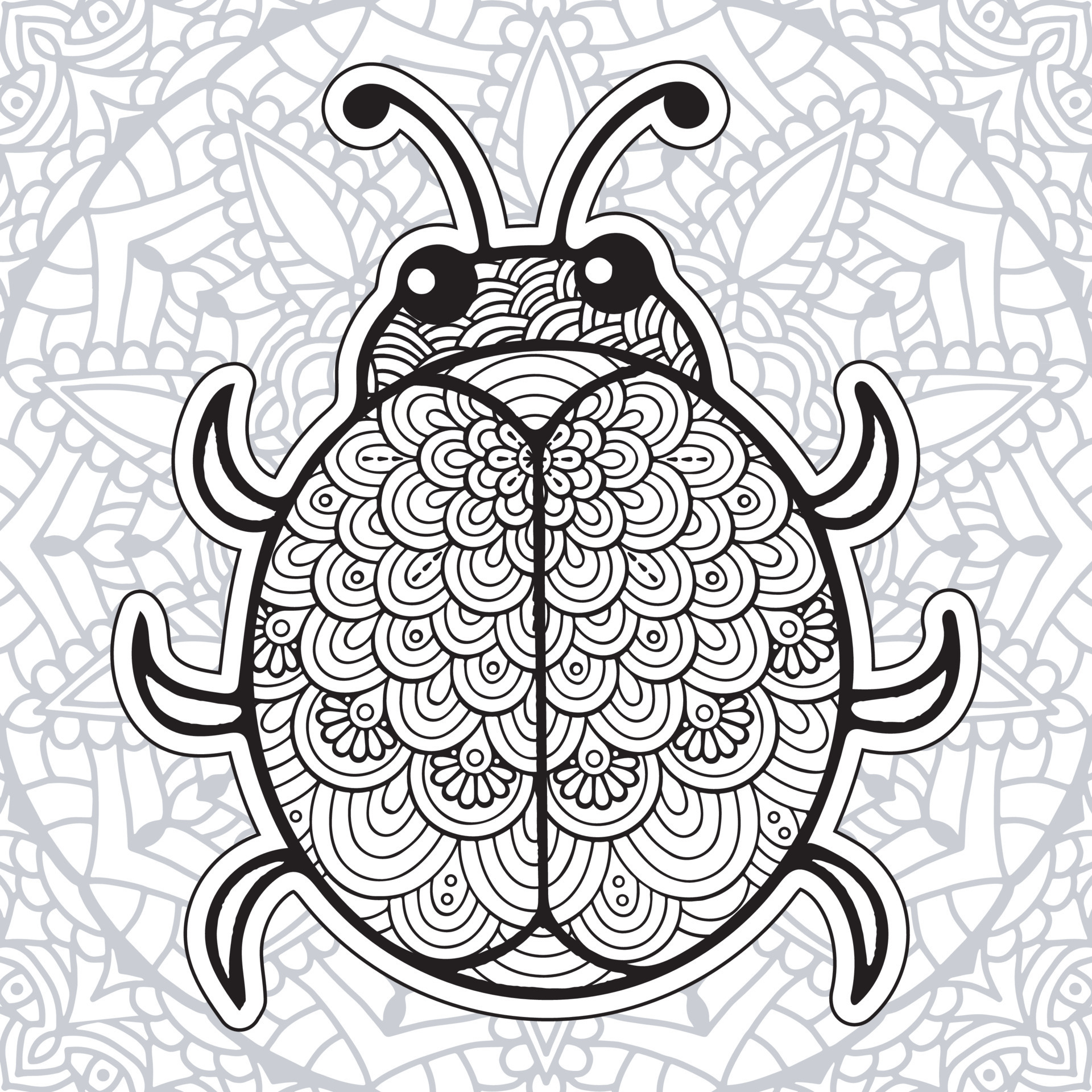 Insect Mandala coloring pages. 8772346 Vector Art at Vecteezy