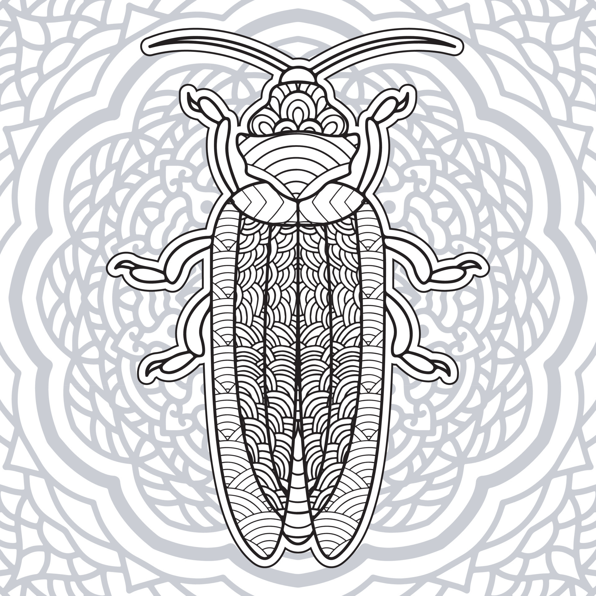 Insect Mandala coloring pages. 8772592 Vector Art at Vecteezy