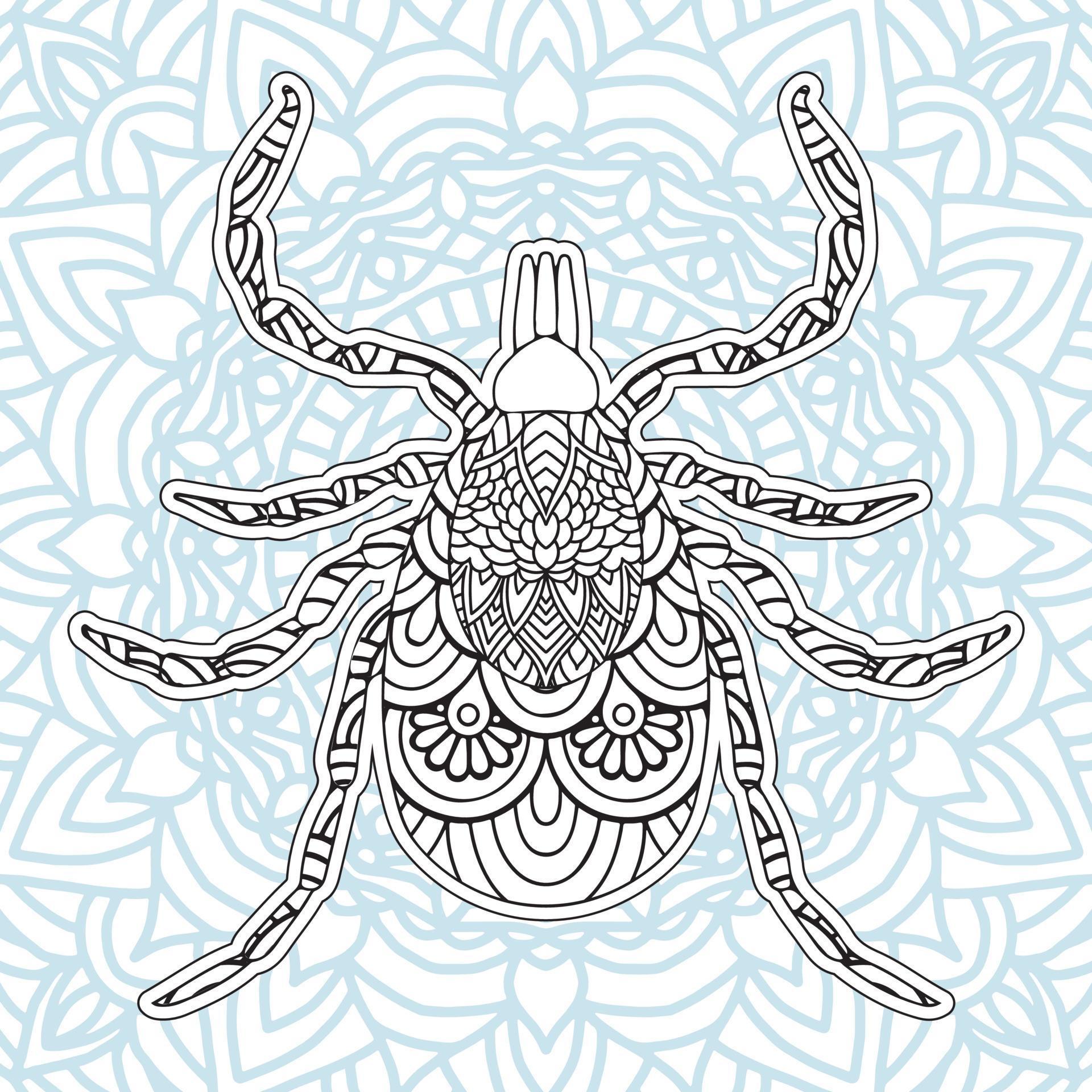 Insect Mandala coloring pages. 8773482 Vector Art at Vecteezy