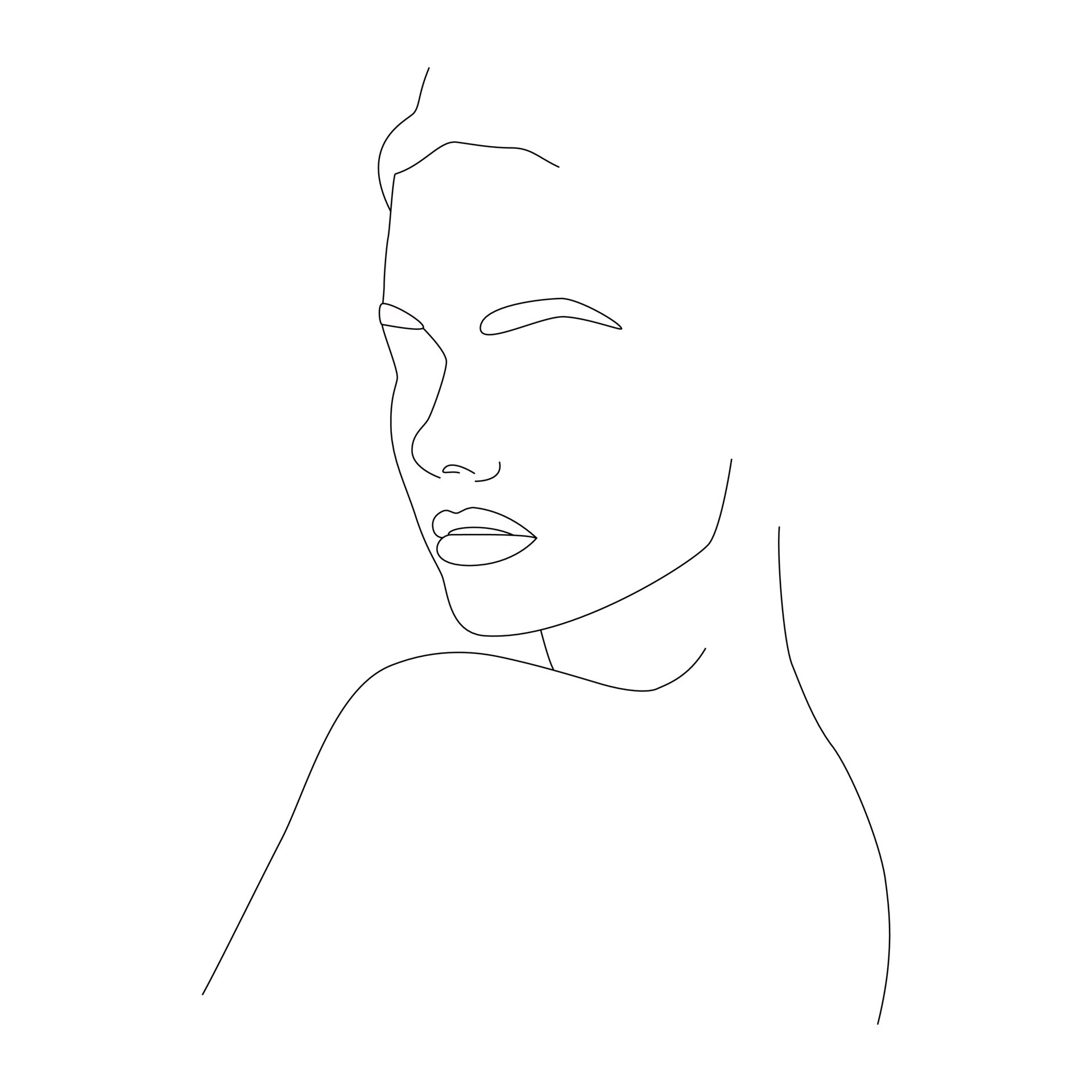 Abstract female face in one line. 8777255 Vector Art at Vecteezy