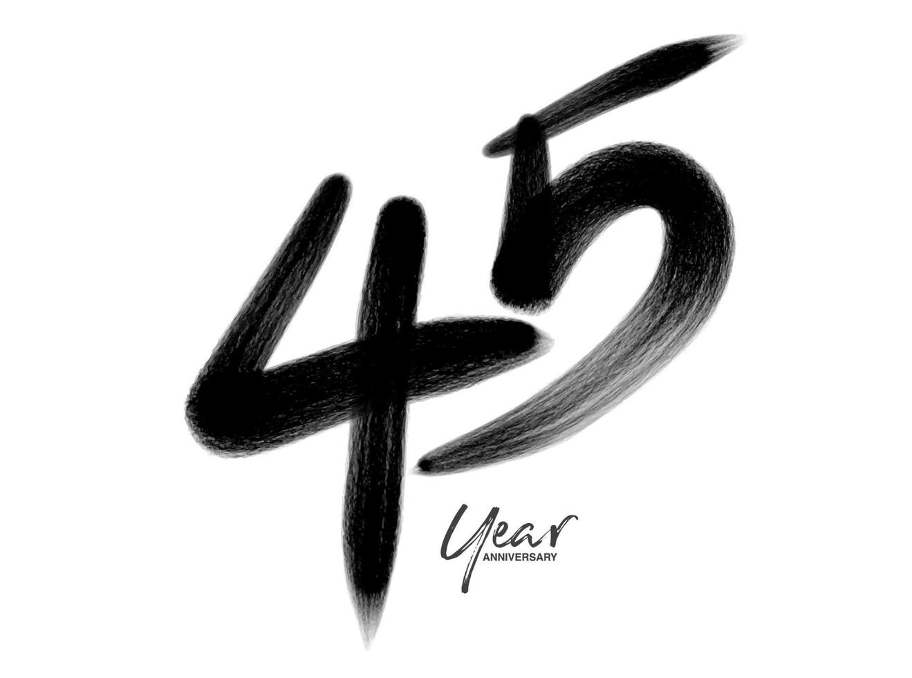 45 Years Anniversary Celebration Vector Template 45 Years Logo Design