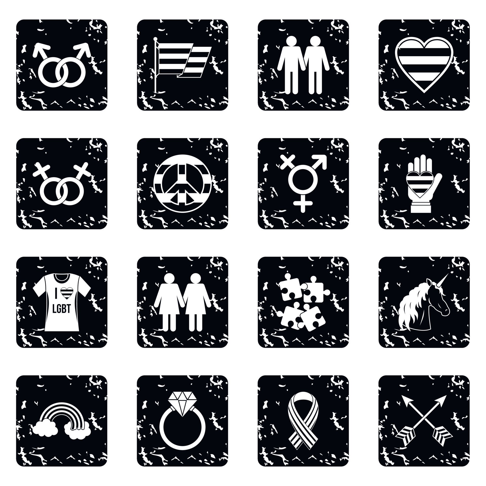 Lgbt icons set 8787256 Vector Art at Vecteezy