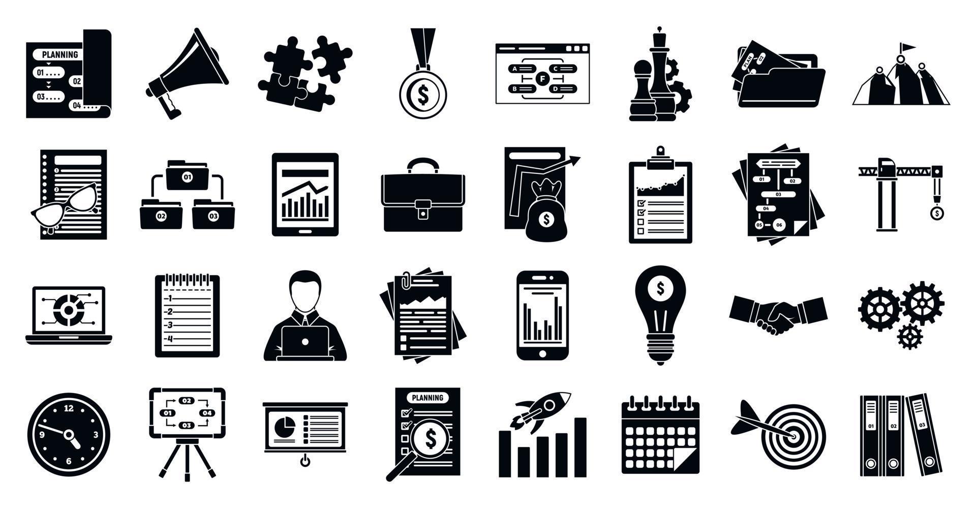 Workflow strategy icons set, simple style 8790771 Vector Art at Vecteezy