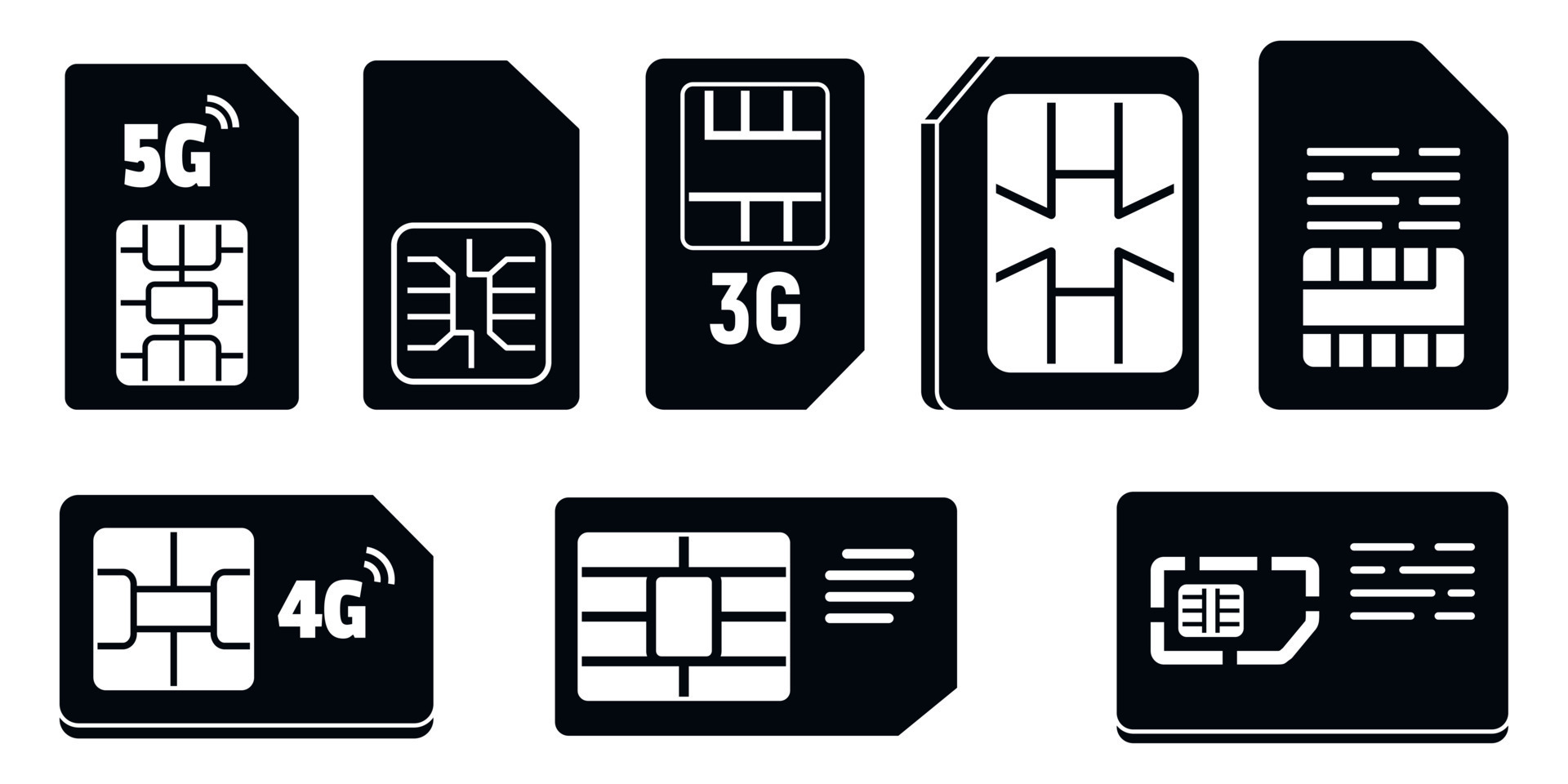 Mobile sim phone card icons set, simple style 8791431 Vector Art at Vecteezy