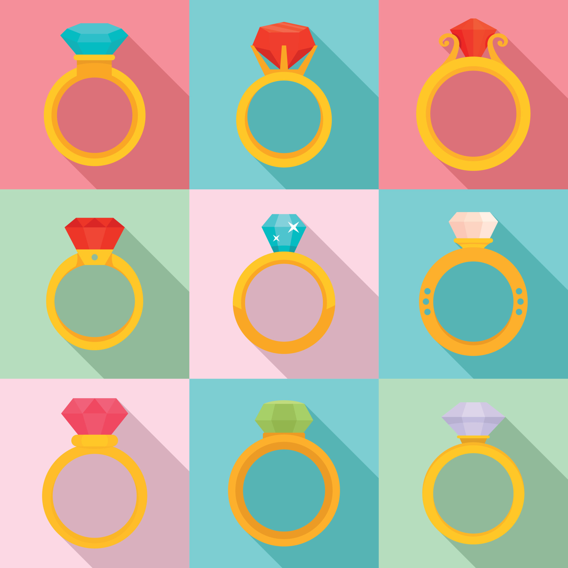 Diamond ring icons set, flat style 8791649 Vector Art at Vecteezy Diamond ring icons set, flat style 8791649 Vector Art at Vecteezy
