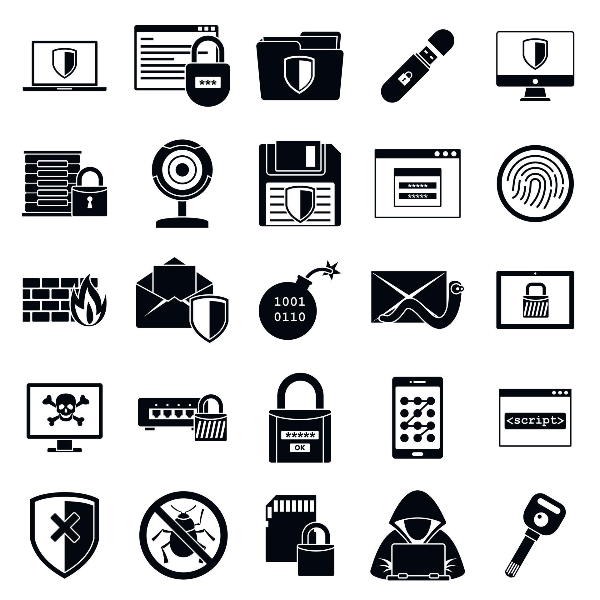 Network Security Icon Set Simple Style 8793953 Vector Art At Vecteezy