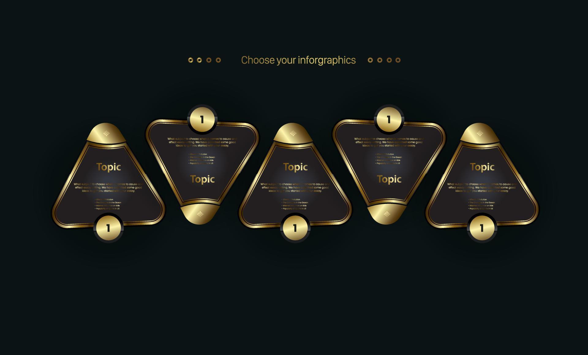 SET of luxury triangle buttons designs on dark background 8802561 ...