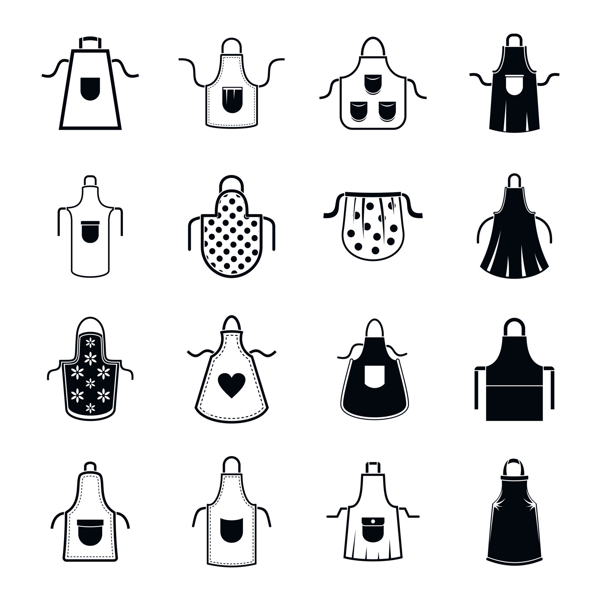 Apron cooking chef icons set, simple style 8803794 Vector Art at Vecteezy