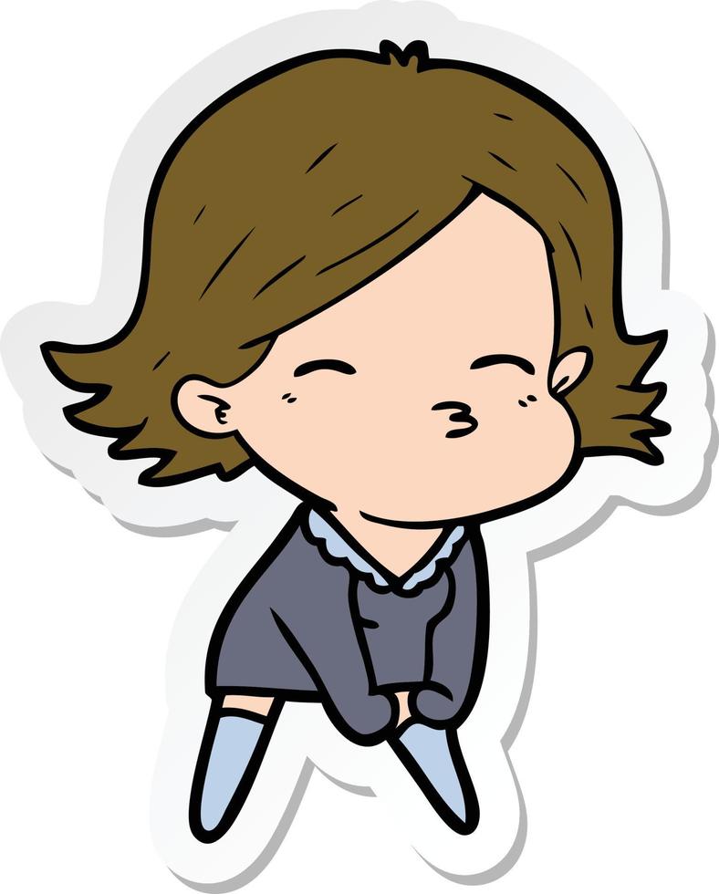 sticker of a cartoon woman 8805530 Vector Art at Vecteezy