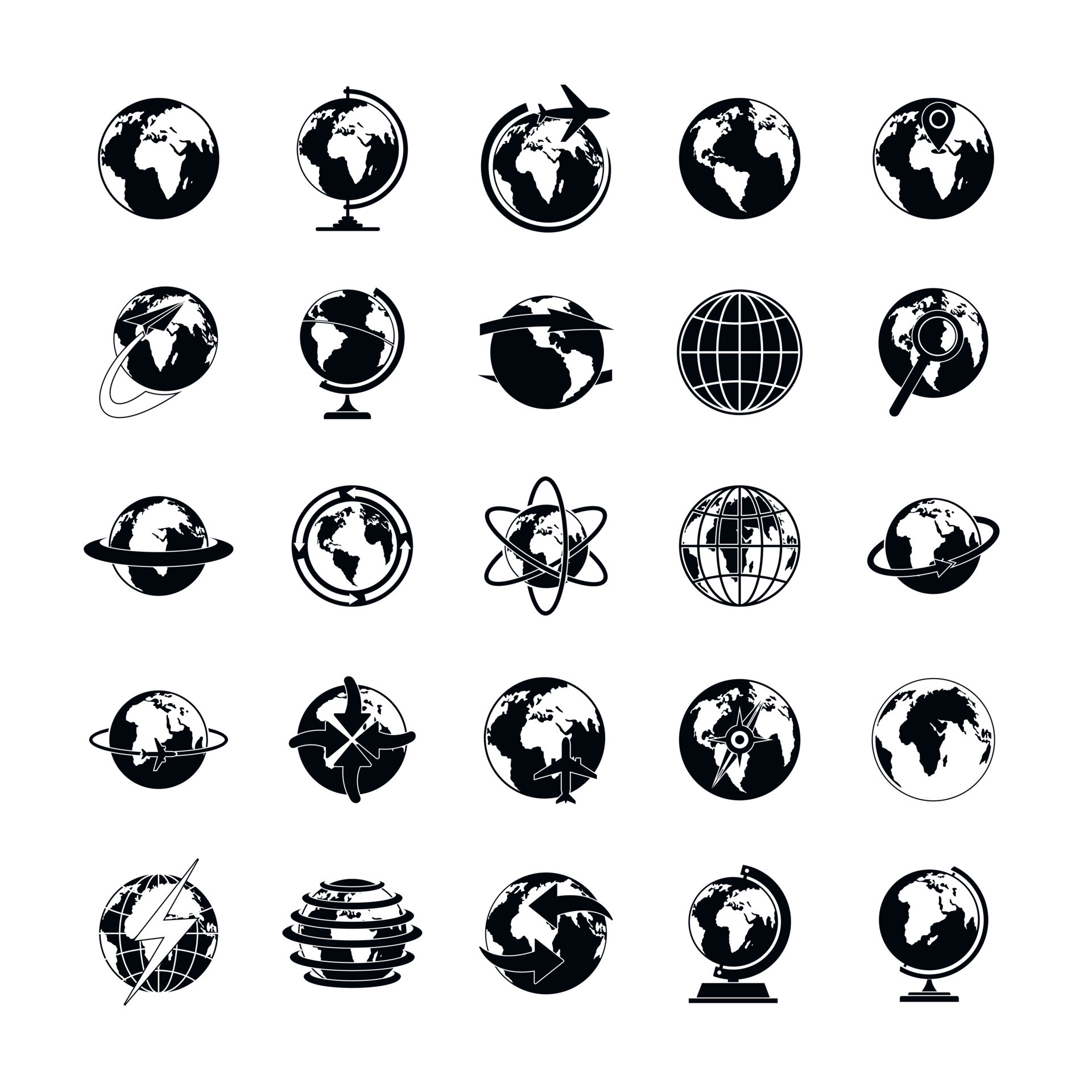Globe Earth icons set, simple style 8808350 Vector Art at Vecteezy
