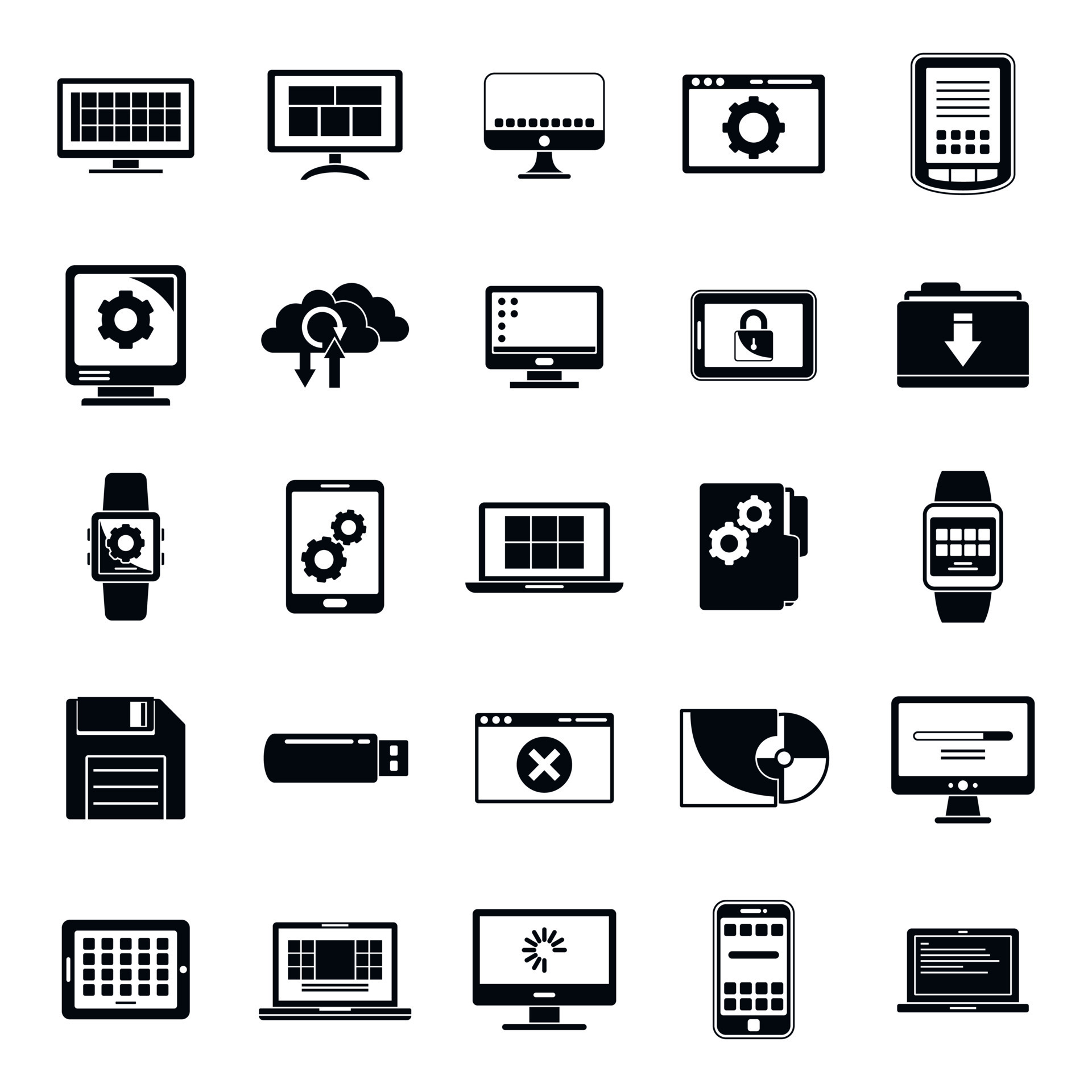 Update operating system icons set, simple style 8813657 Vector Art at ...