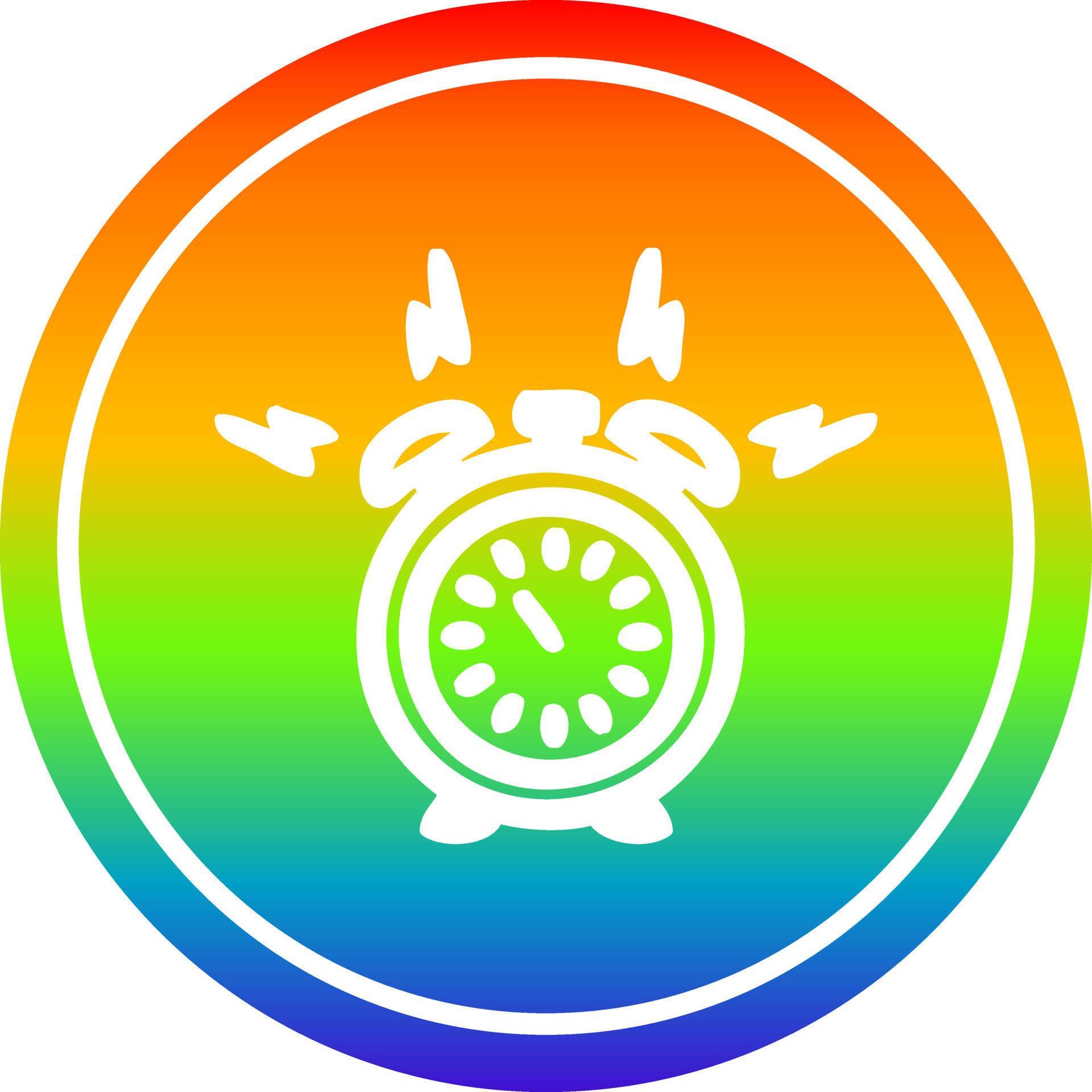 alarm clock circular in rainbow spectrum 8820015 Vector Art at Vecteezy