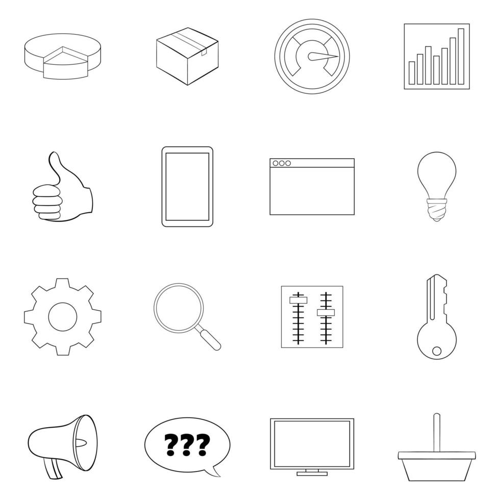 Marketing icon set outline 8822606 Vector Art at Vecteezy