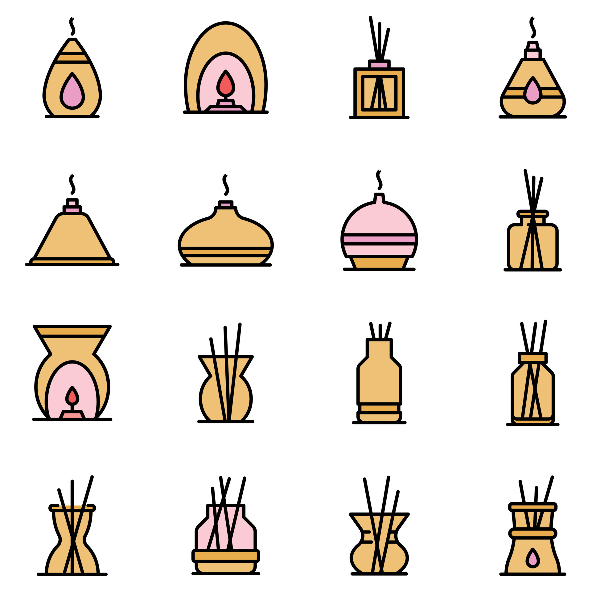 Diffuser icons set vector flat 8824488 Vector Art at Vecteezy