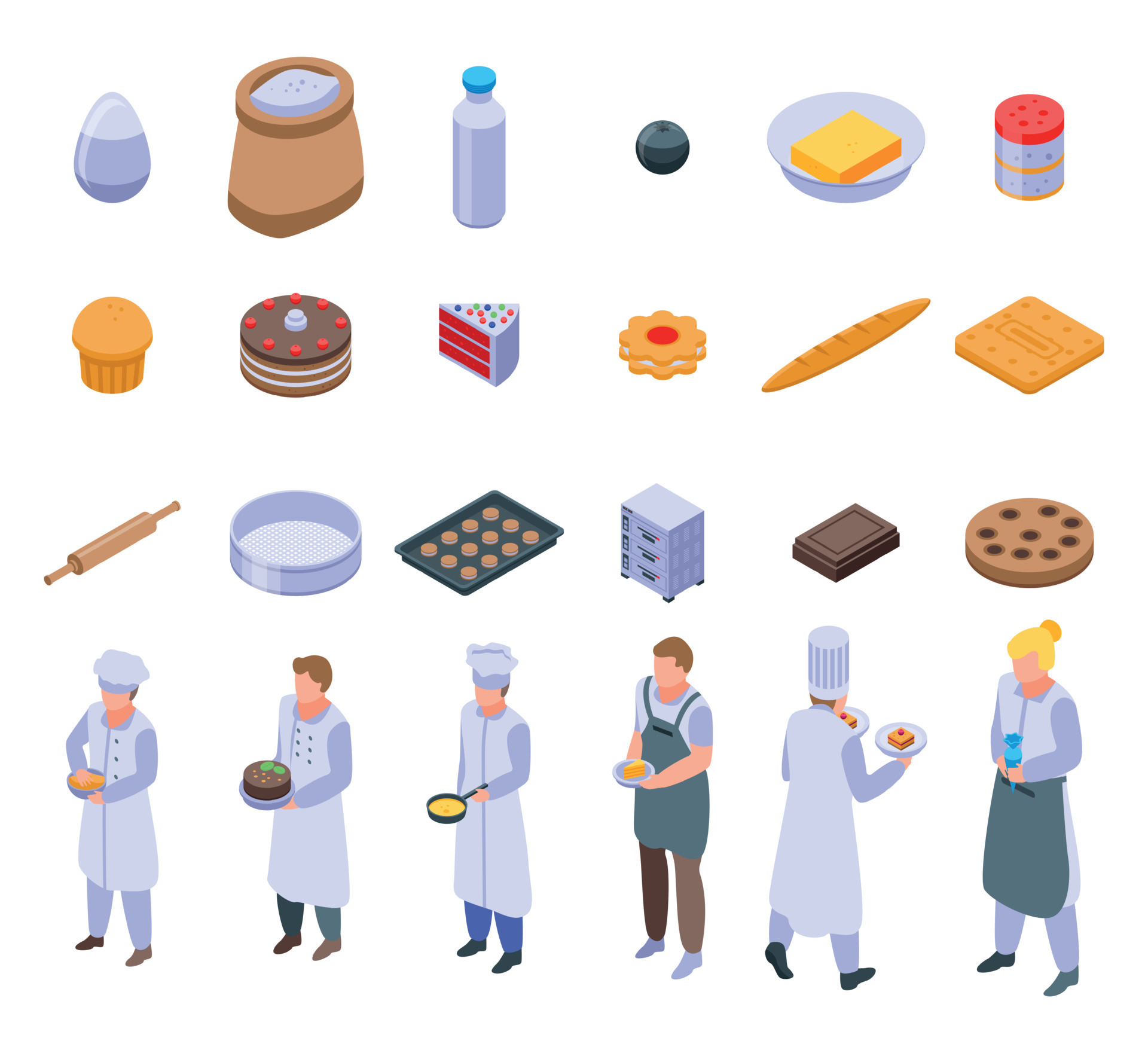 Confectioner icons set, isometric style 8824501 Vector Art at Vecteezy Confectioner icons set, isometric style 8824501 Vector Art at Vecteezy