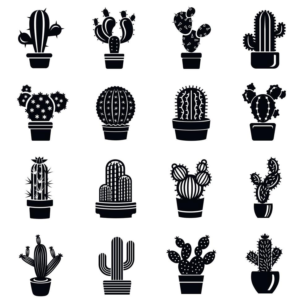 Cactus icons set, simple style 8845276 Vector Art at Vecteezy Cactus icons set, simple style 8845276 Vector Art at Vecteezy