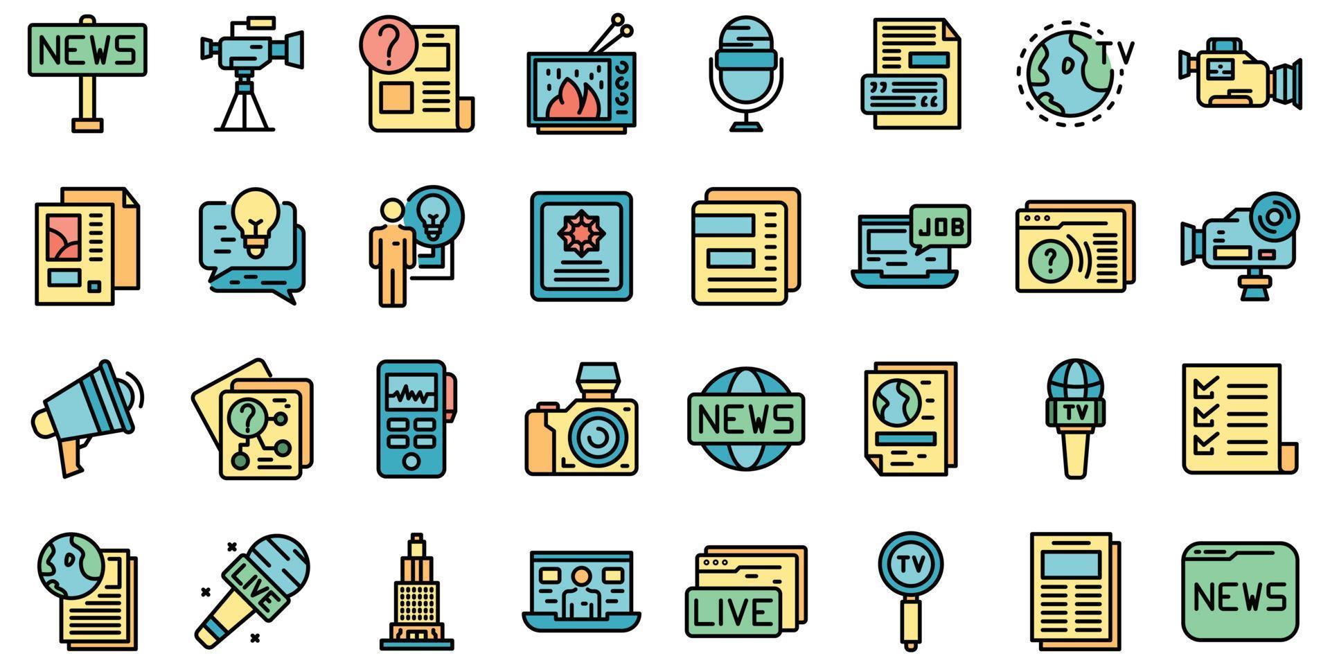 Reportage icons set vector flat 8845487 Vector Art at Vecteezy Reportage icons set vector flat 8845487 Vector Art at Vecteezy