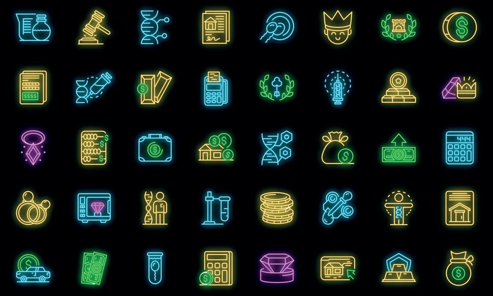Inheritance icons set vector neon 8845513 Vector Art at Vecteezy