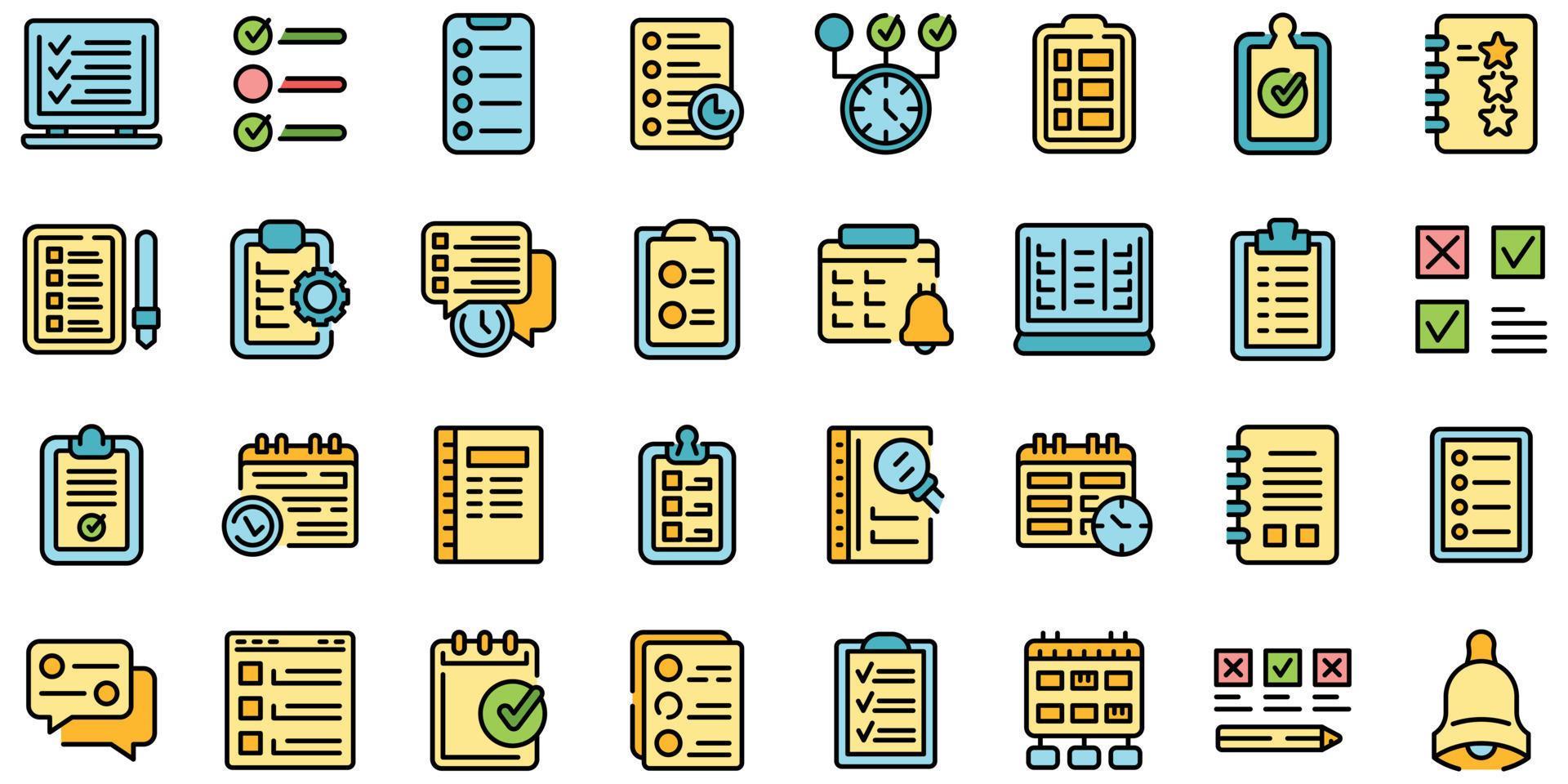 Task schedule icon, outline style 8845524 Vector Art at Vecteezy