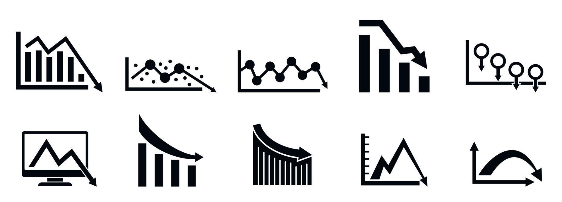 Regression icons set, simple style 8848282 Vector Art at Vecteezy