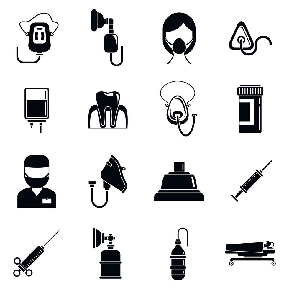 Emergency Anesthesia Icons Set Simple Style 8851479 Vector Art At Vecteezy