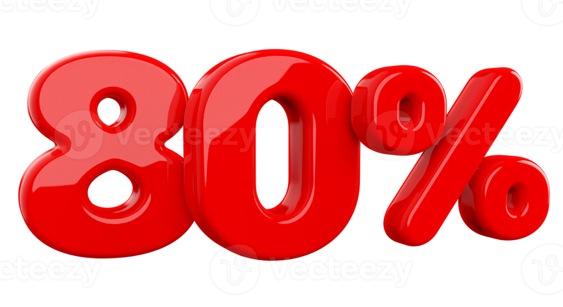 Sale 80 Percent Red 3d Element 8854816 PNG