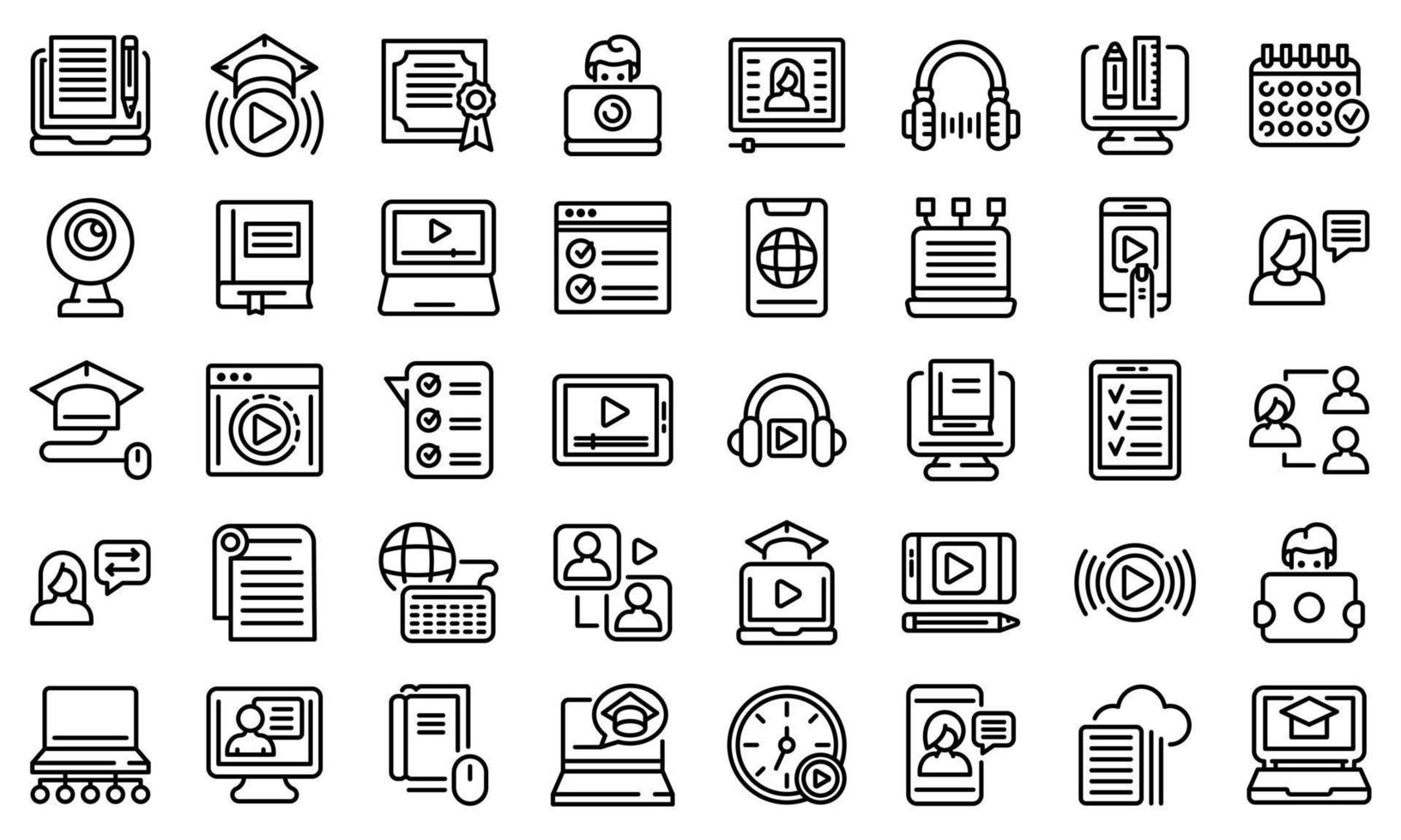 Online training icons set, outline style 8858107 Vector Art at Vecteezy Online training icons set, outline style 8858107 Vector Art at Vecteezy