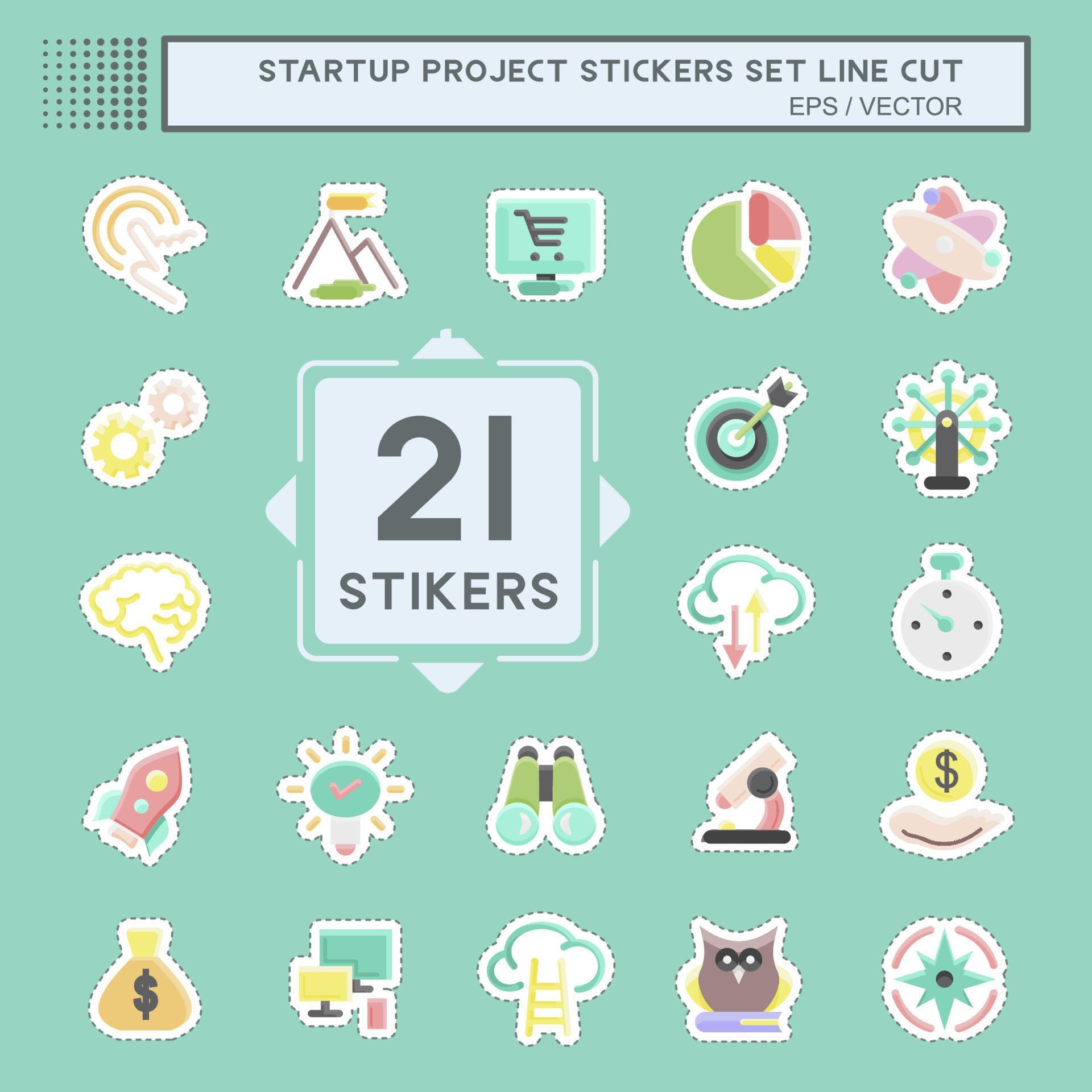 Sticker line cut Set Startup Project. suitable for Startup symbol ...