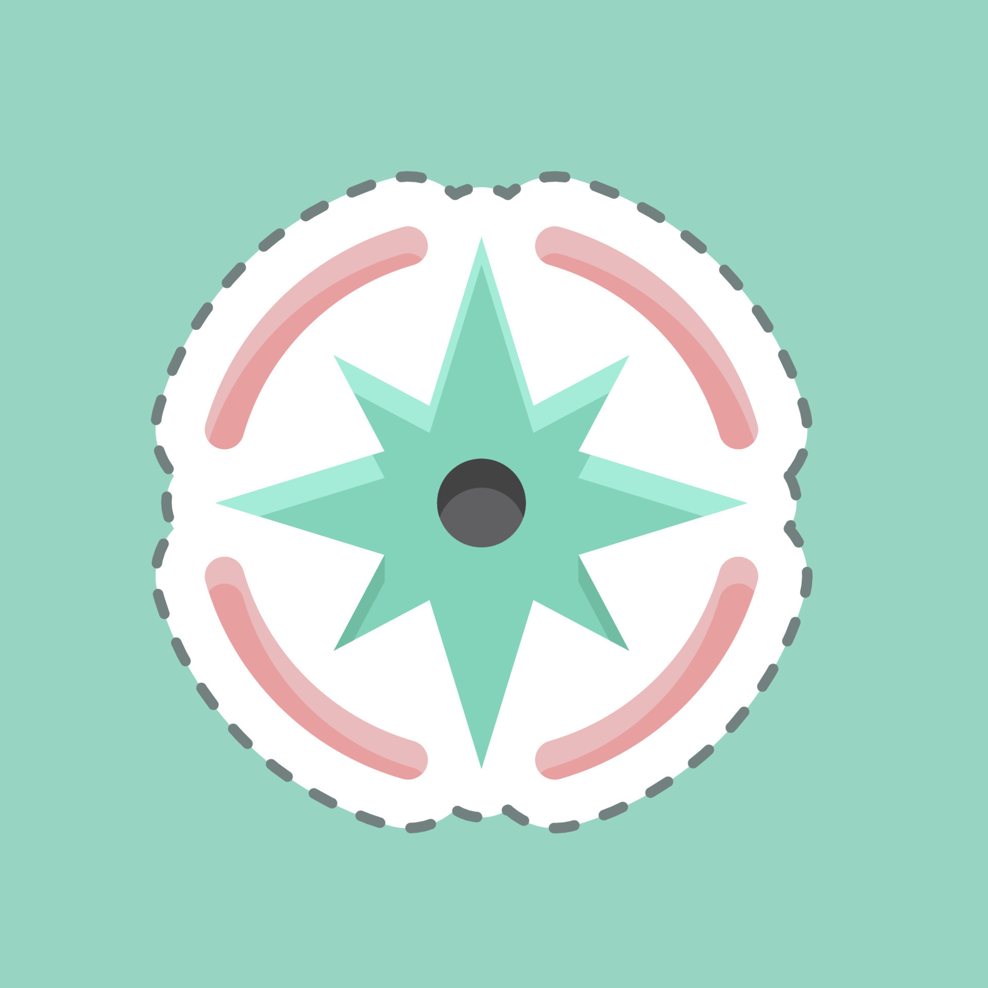 Sticker Line Cut Navigation Suitable For Startup Symbol Simple Design