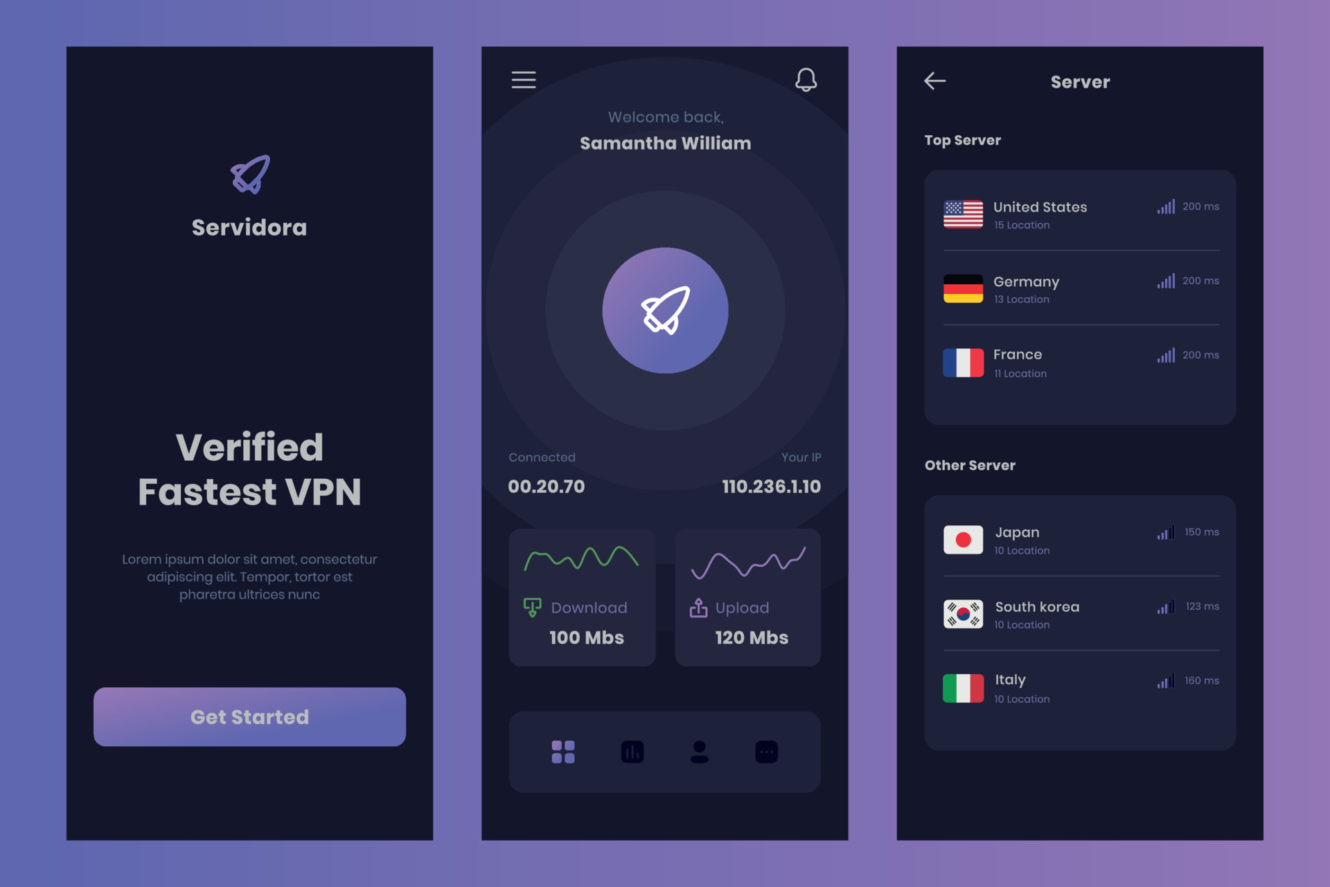 Layout Smart Vpn App Mobile Ui Design Template Vector Suitable Designing For Android And Ios