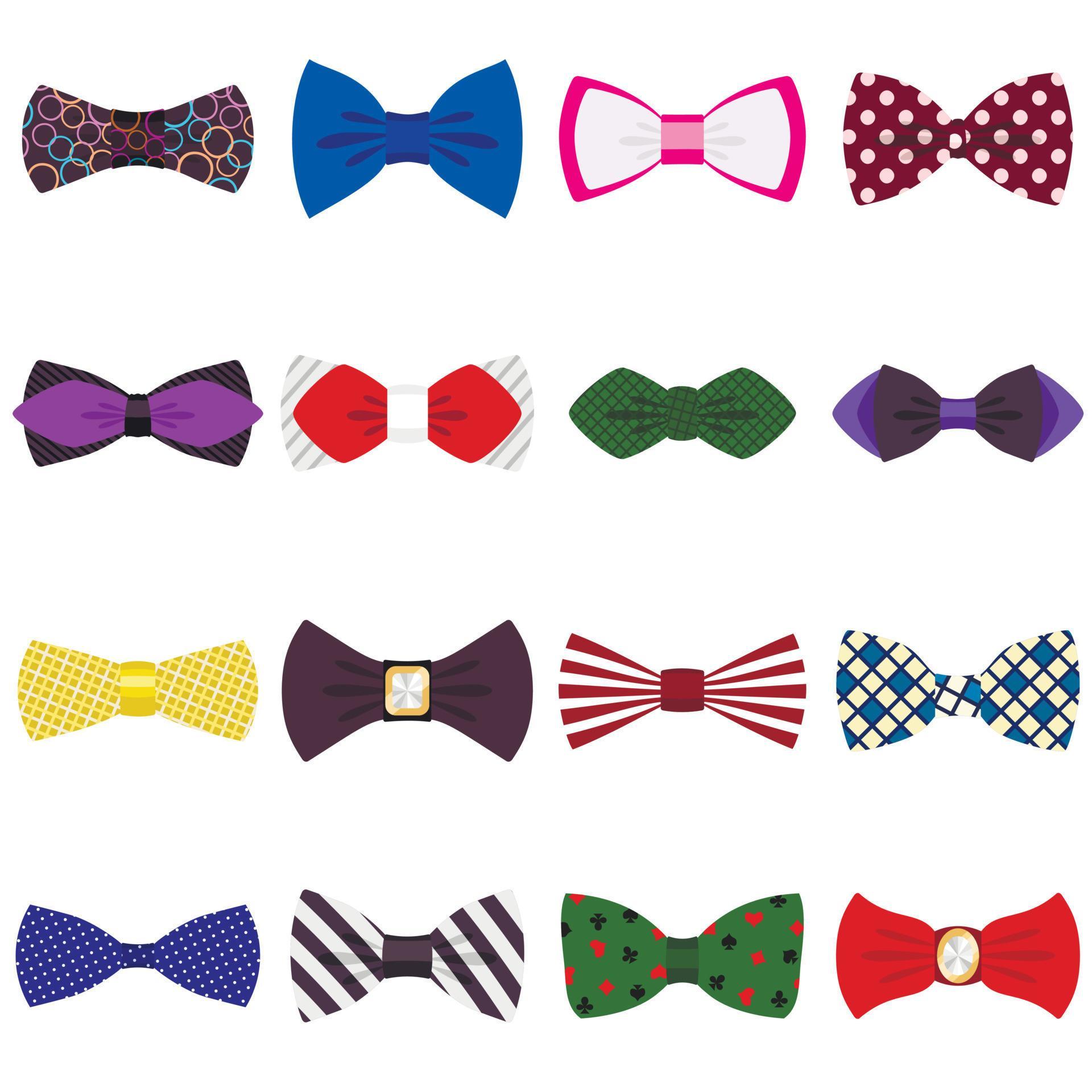 Bowtie icons set, flat style 8863354 Vector Art at Vecteezy