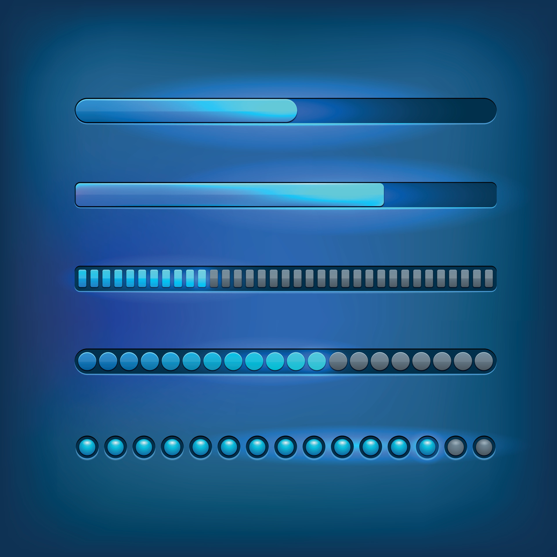 Progress bars set 8863847 Vector Art at Vecteezy