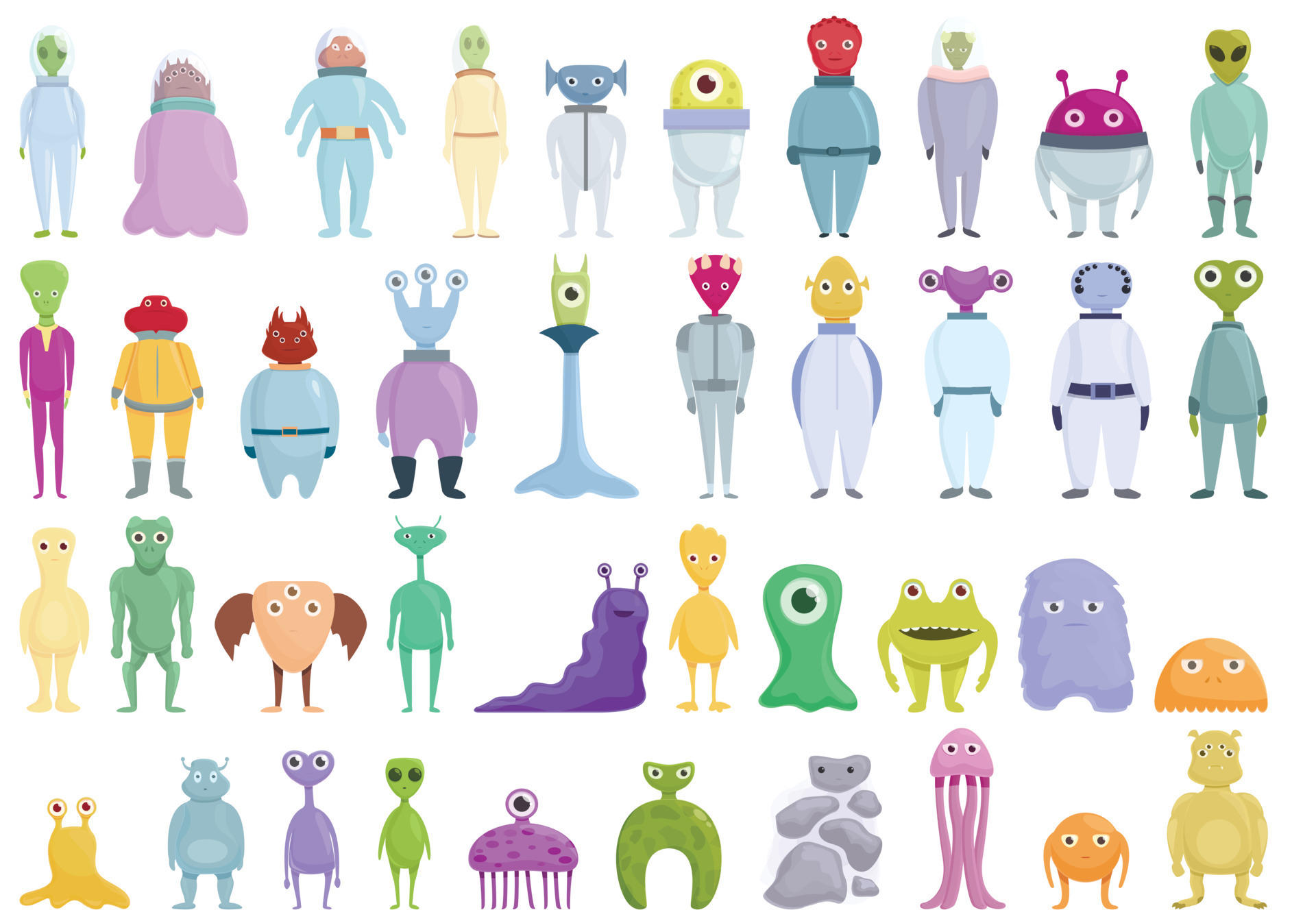 Space aliens icons set cartoon vector. Rocket asteroid 8864123 Vector ... Space aliens icons set cartoon vector. Rocket asteroid 8864123 Vector ...